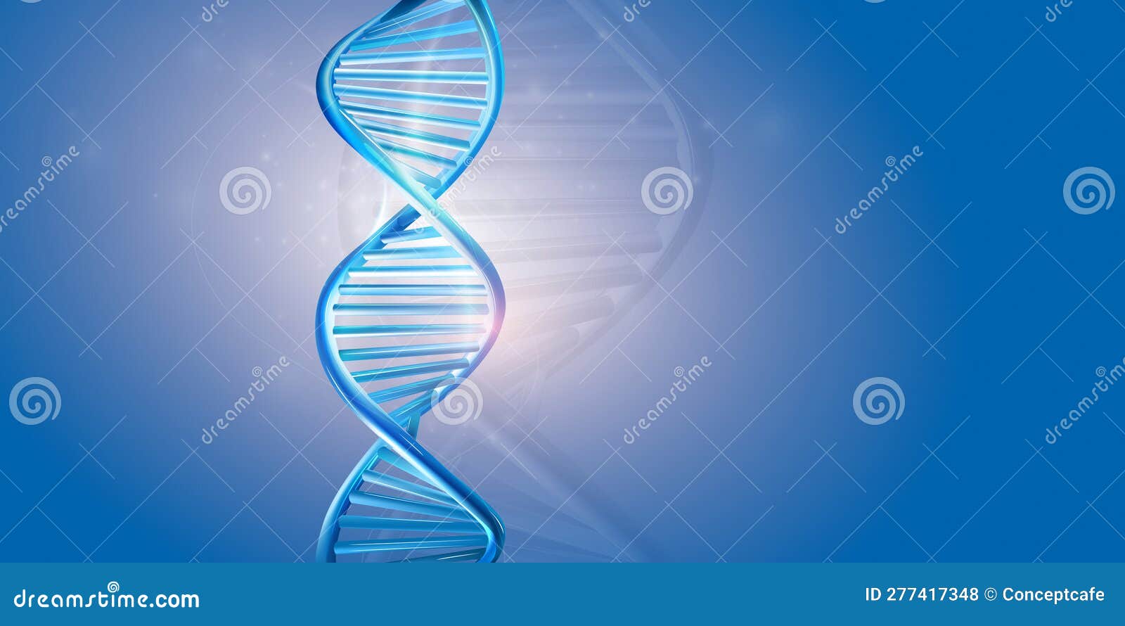 Double Helix DNA on a Blue Background. Stock Illustration ...