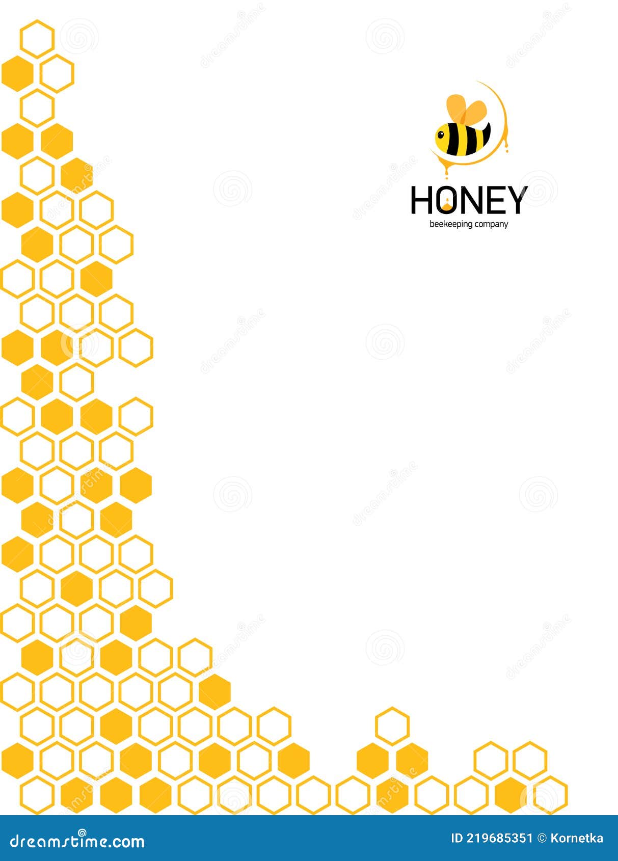 Vertical Modern Honeycomb Orange Background. Corner Border of Geometric ...