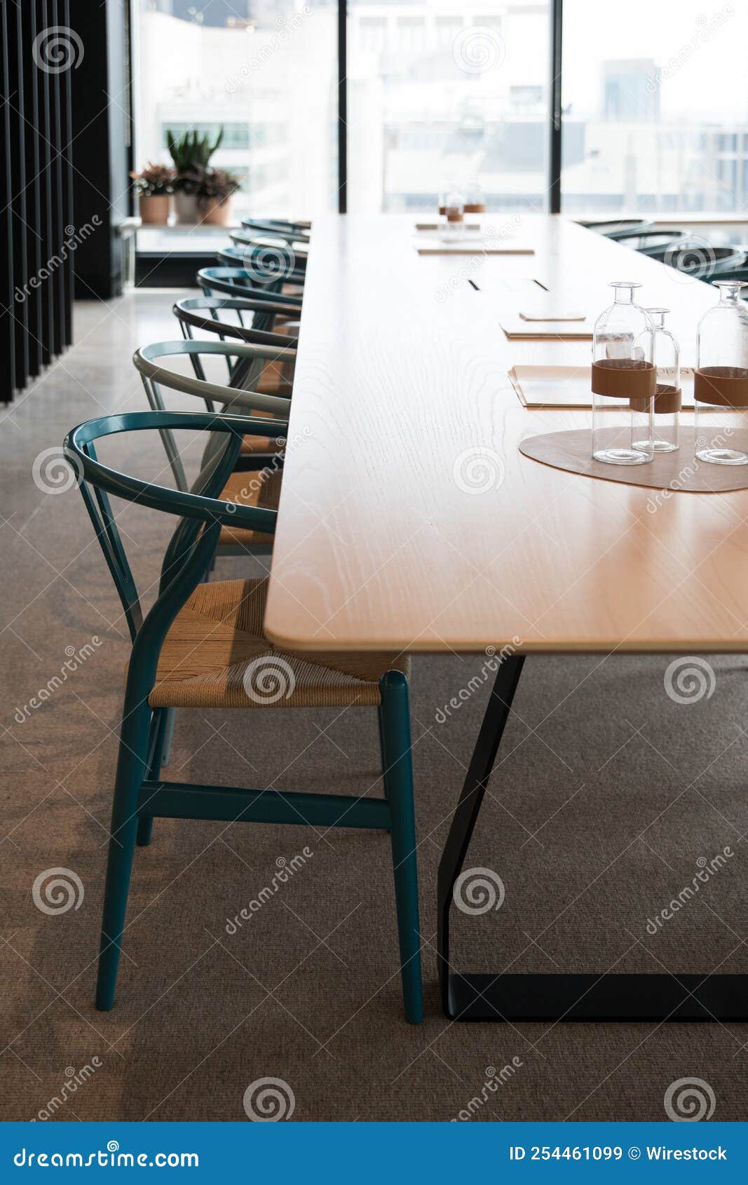 Vertical of Modern Interior Design for an Office with a Long Table and ...