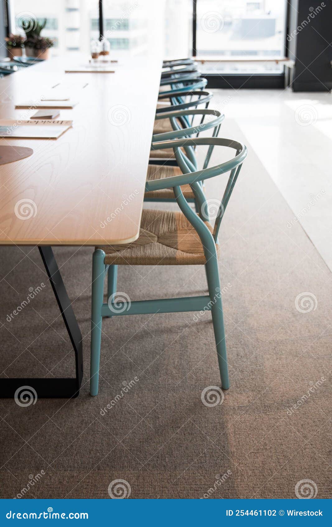 Vertical of Modern Interior Design for an Office with a Long Table and ...