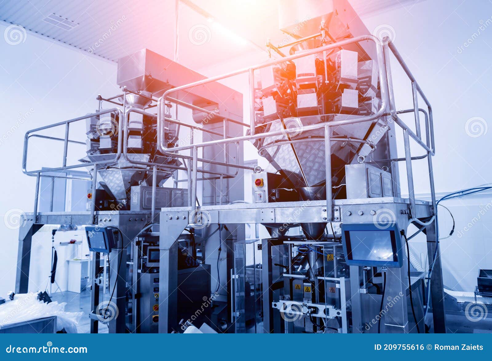 Vertical Multi-head Weigher Packaging Machine Snacks and Chips in a ...