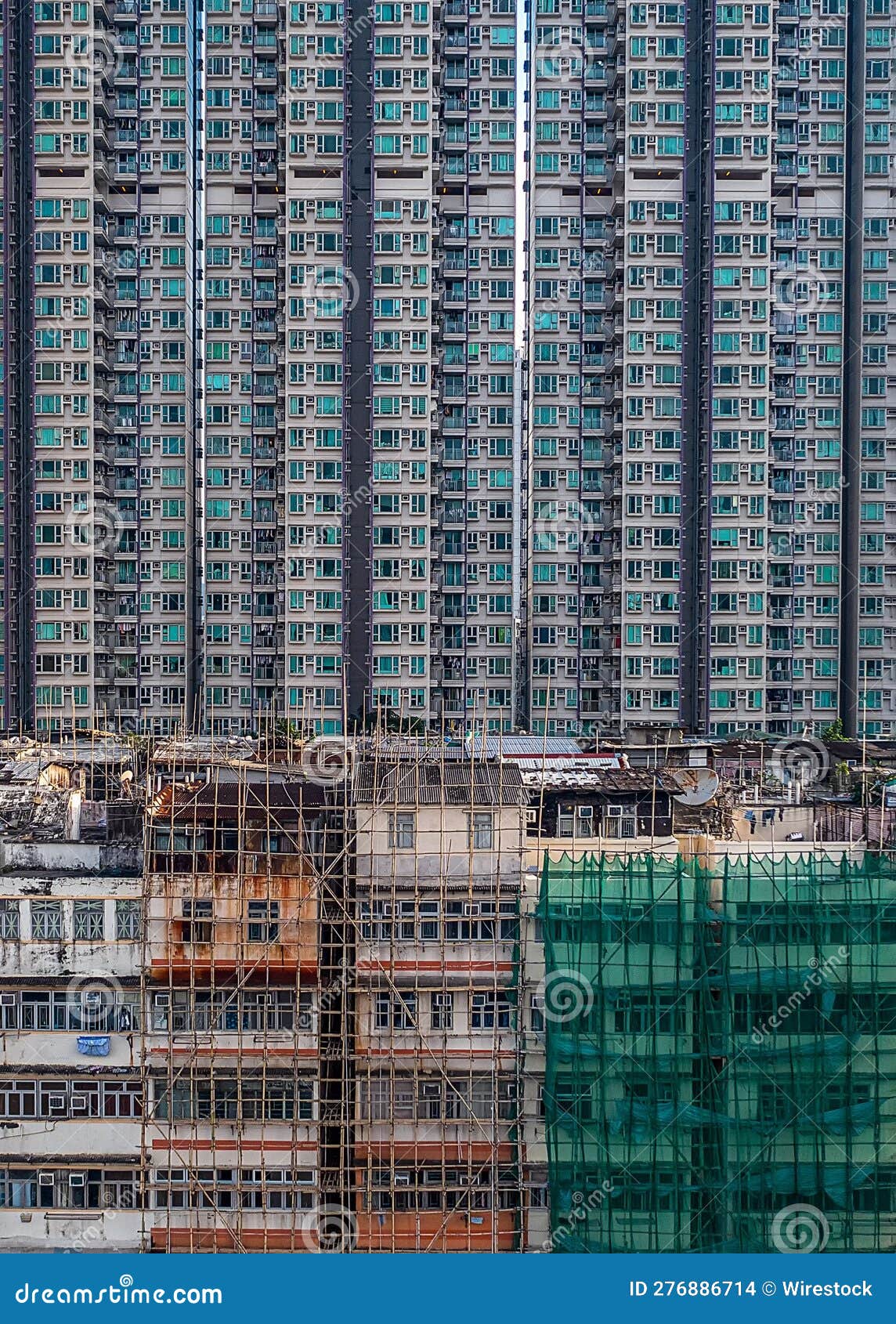 Vertical of Multi-story Building in Hong Kong Stock Photo - Image of ...