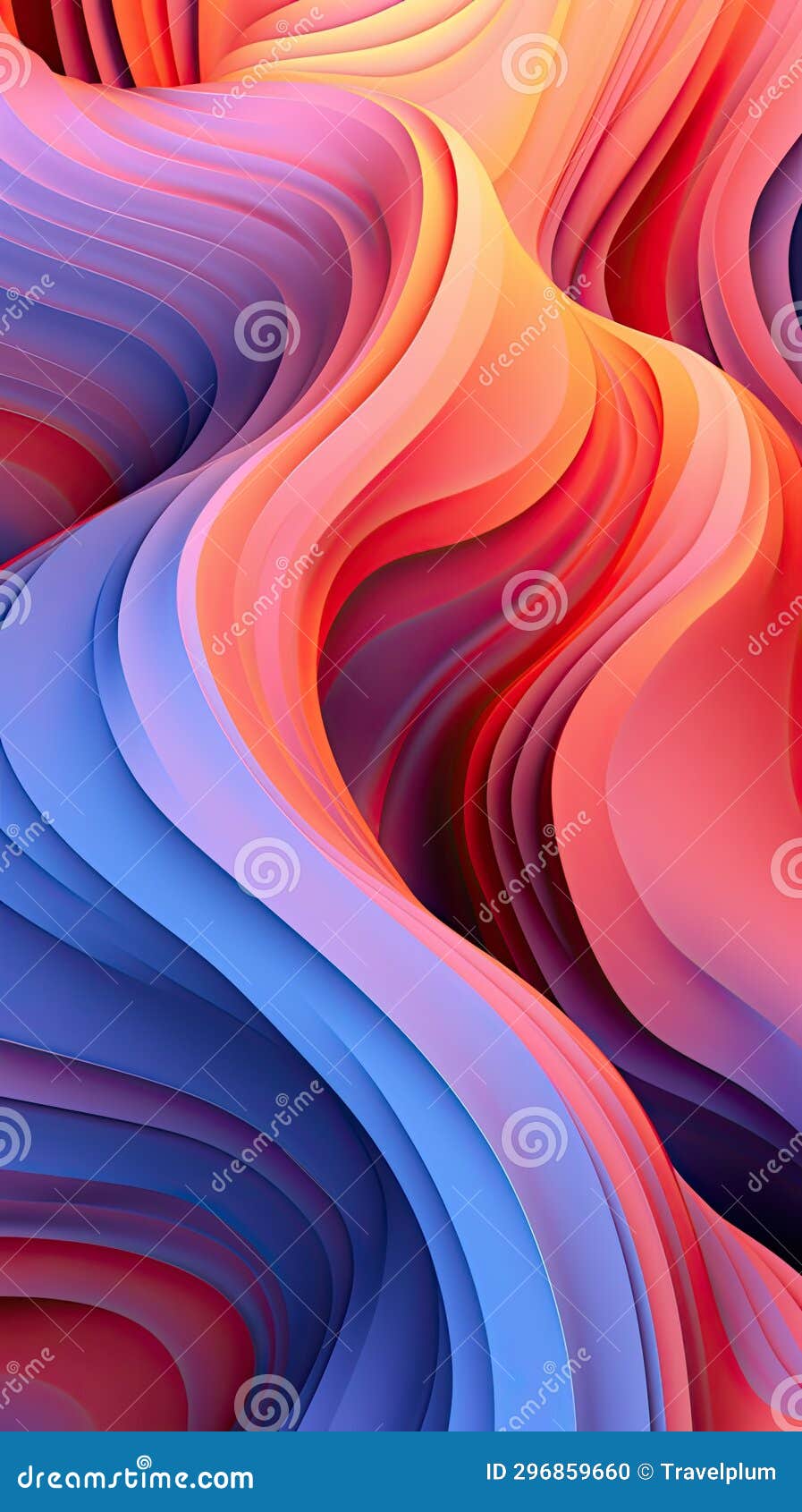 Vertical Multicolor Abstract Background Consisting of Many 3D Flows ...