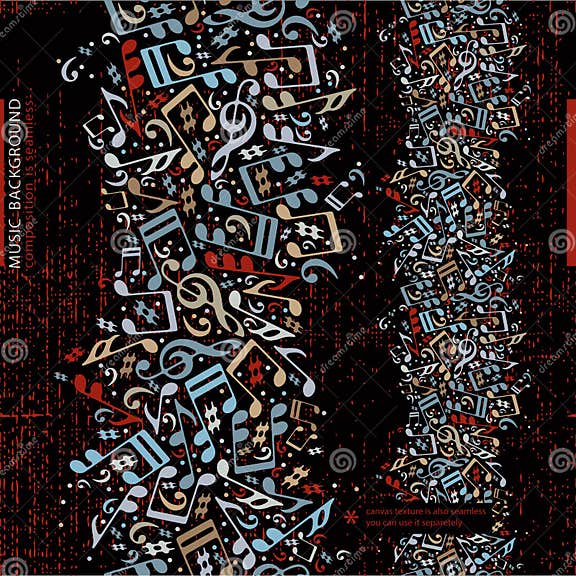 Vertical Music Abstract Background with Musical Notes. Stock Vector ...