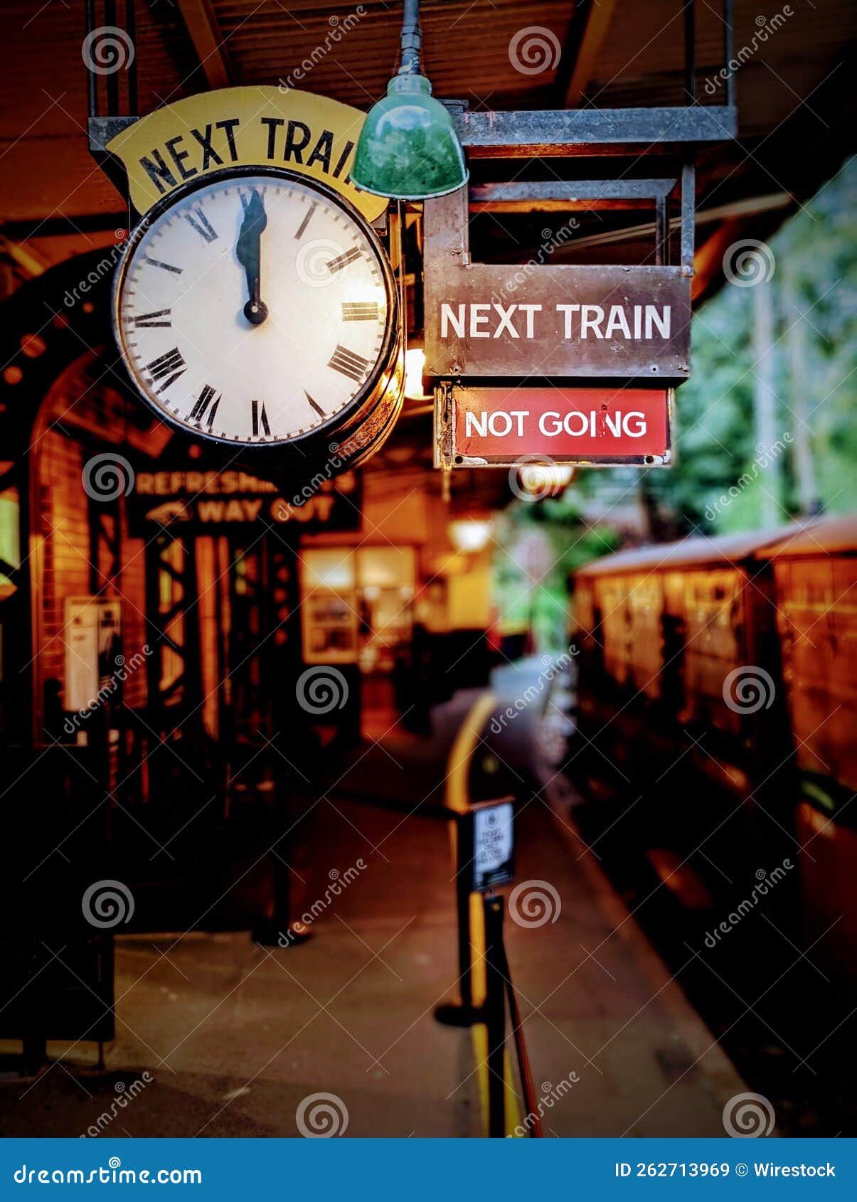 Vertical of a Next Train Clock in a Train Station Stock Image - Image ...
