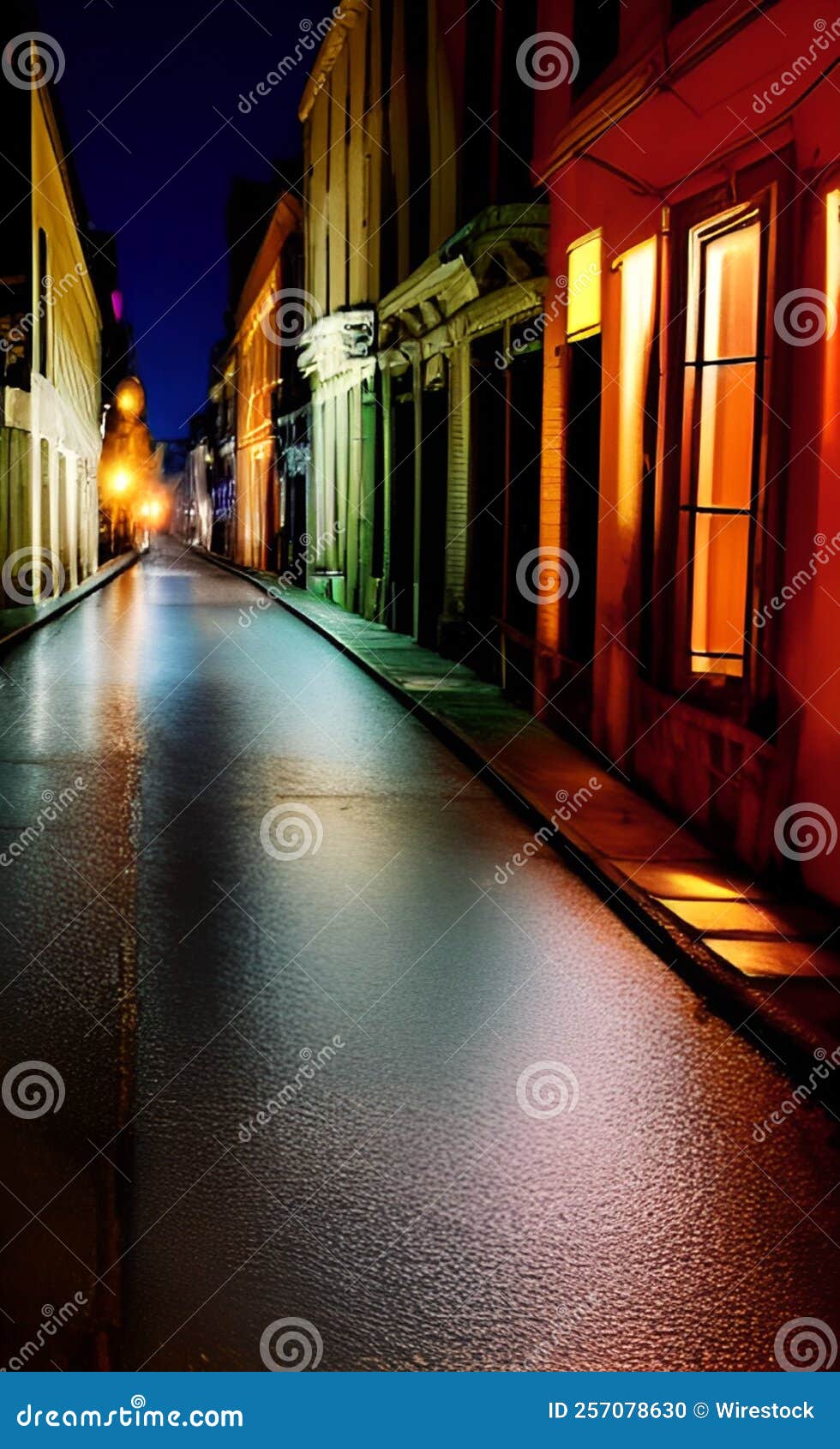 Vertical Night View of a Street Stock Photo - Image of view, vertical ...