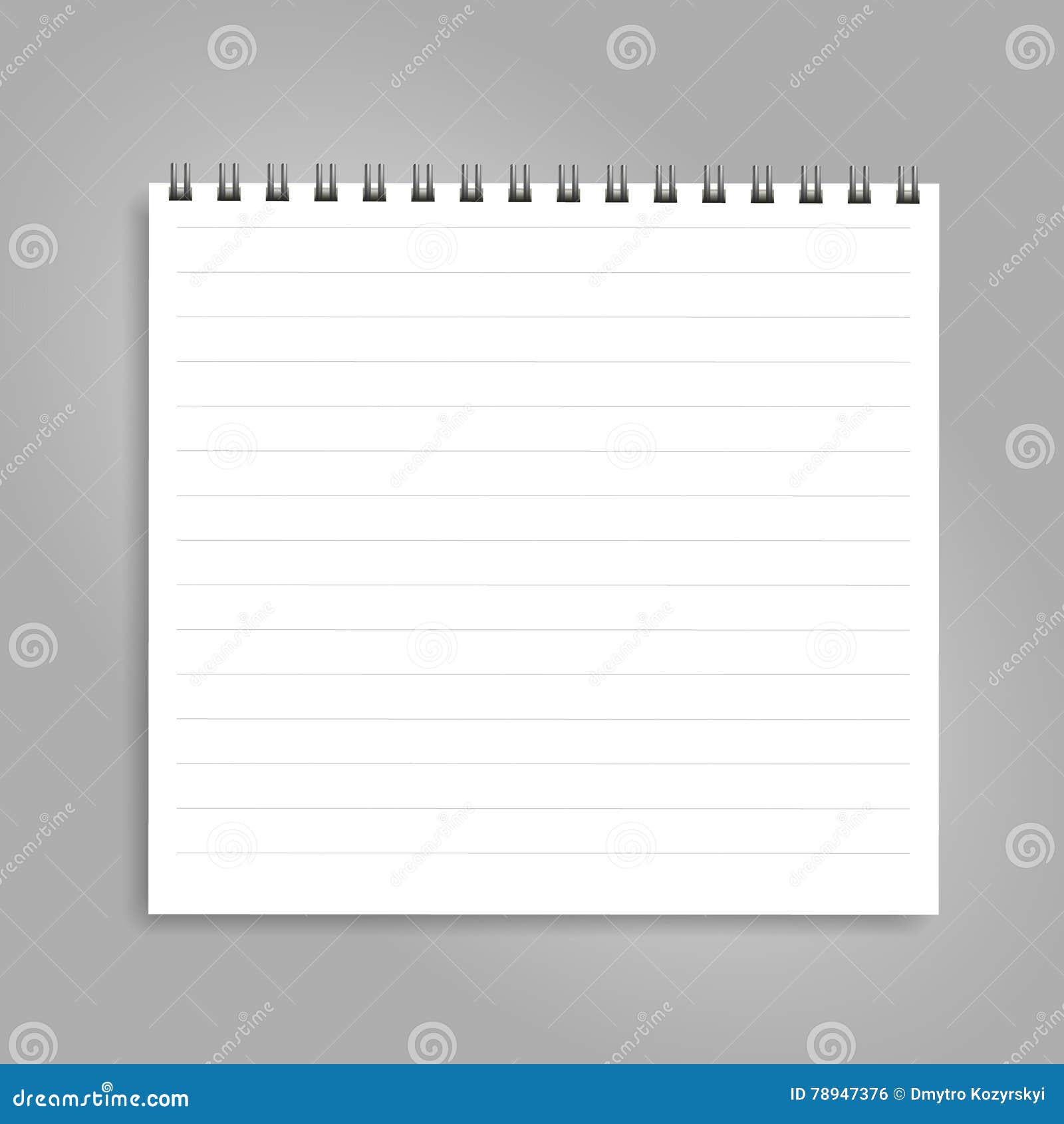 Vertical Notebook with Black Spiral, Isolated on Pure White. Stock ...