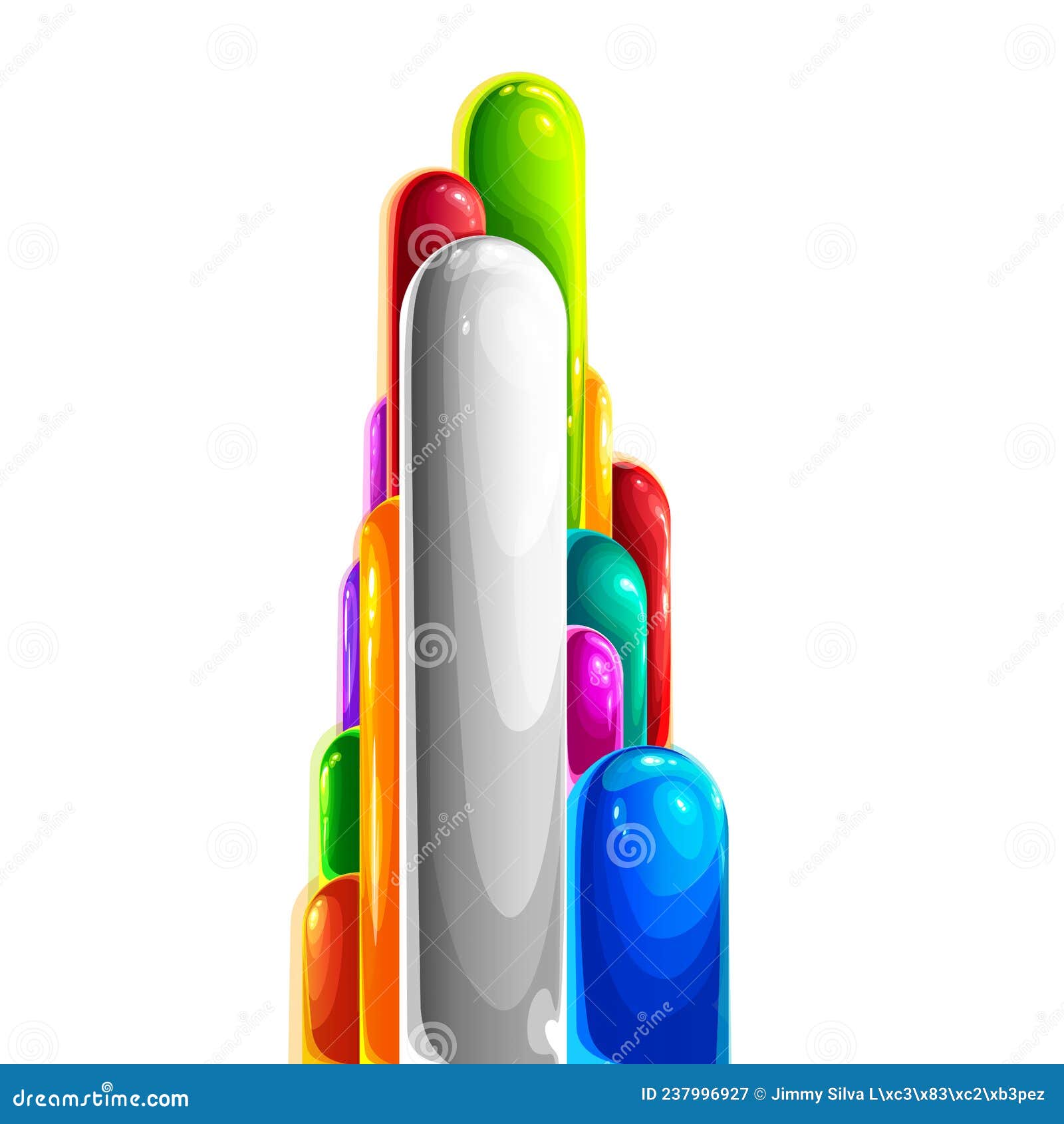 Vertical Objects with Very Curious Color and Shape Stock Illustration ...