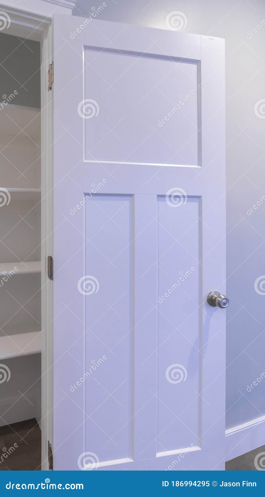 Vertical Open Empty Fitted Cupboard or Wardrobe Interior Stock Image ...