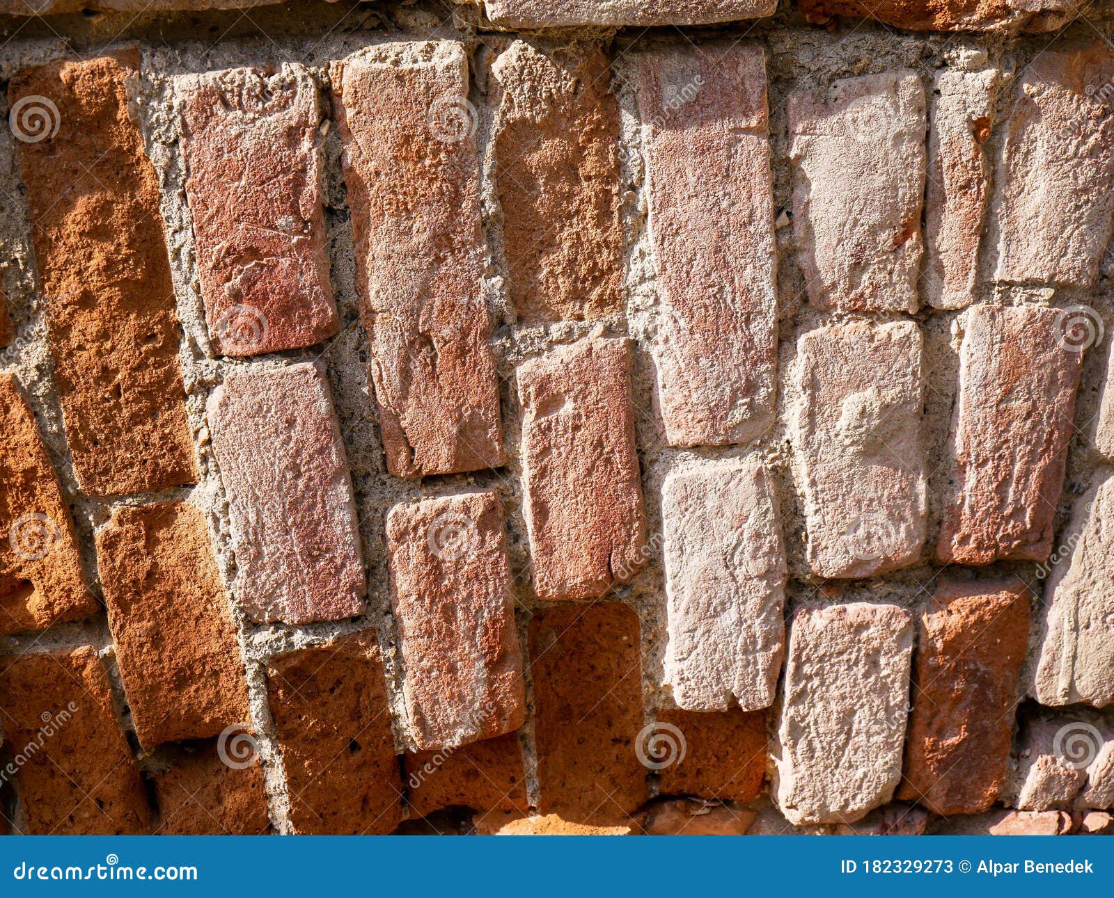 Vertical Orange Bricks on Crumbling Wall Stock Image - Image of clay ...