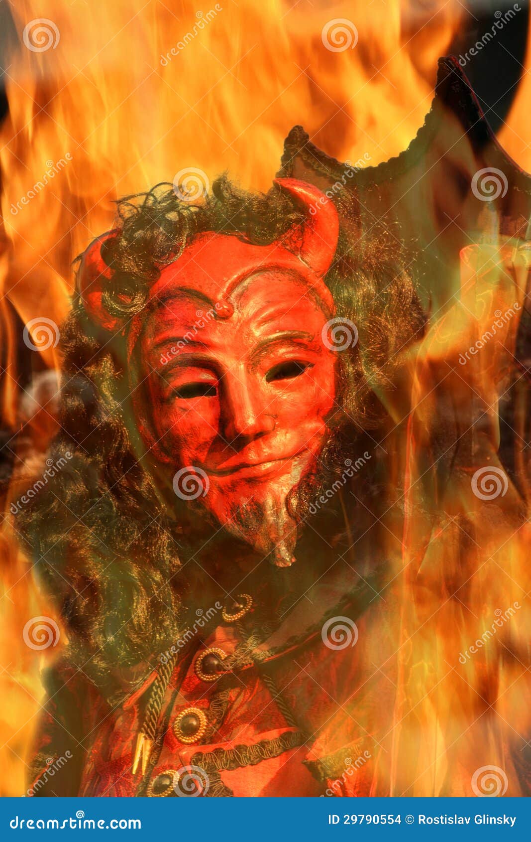 Devil S Face through the Flames. Stock Photo - Image of religion ...