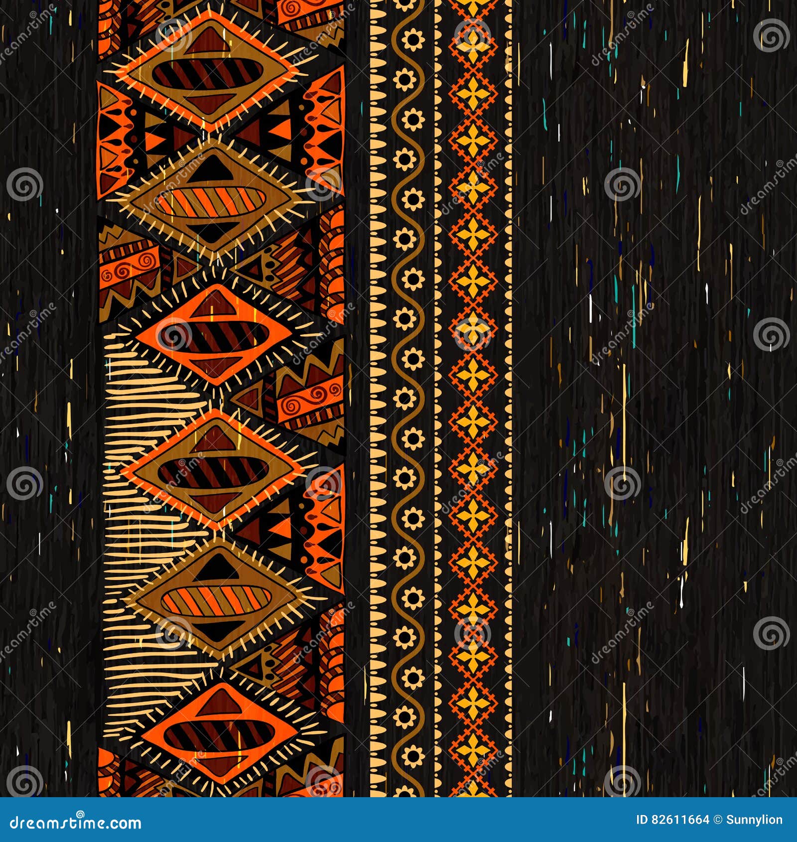 Vertical Ornamental Seamless Pattern. Dark Ethnic Backdrop Stock Vector ...