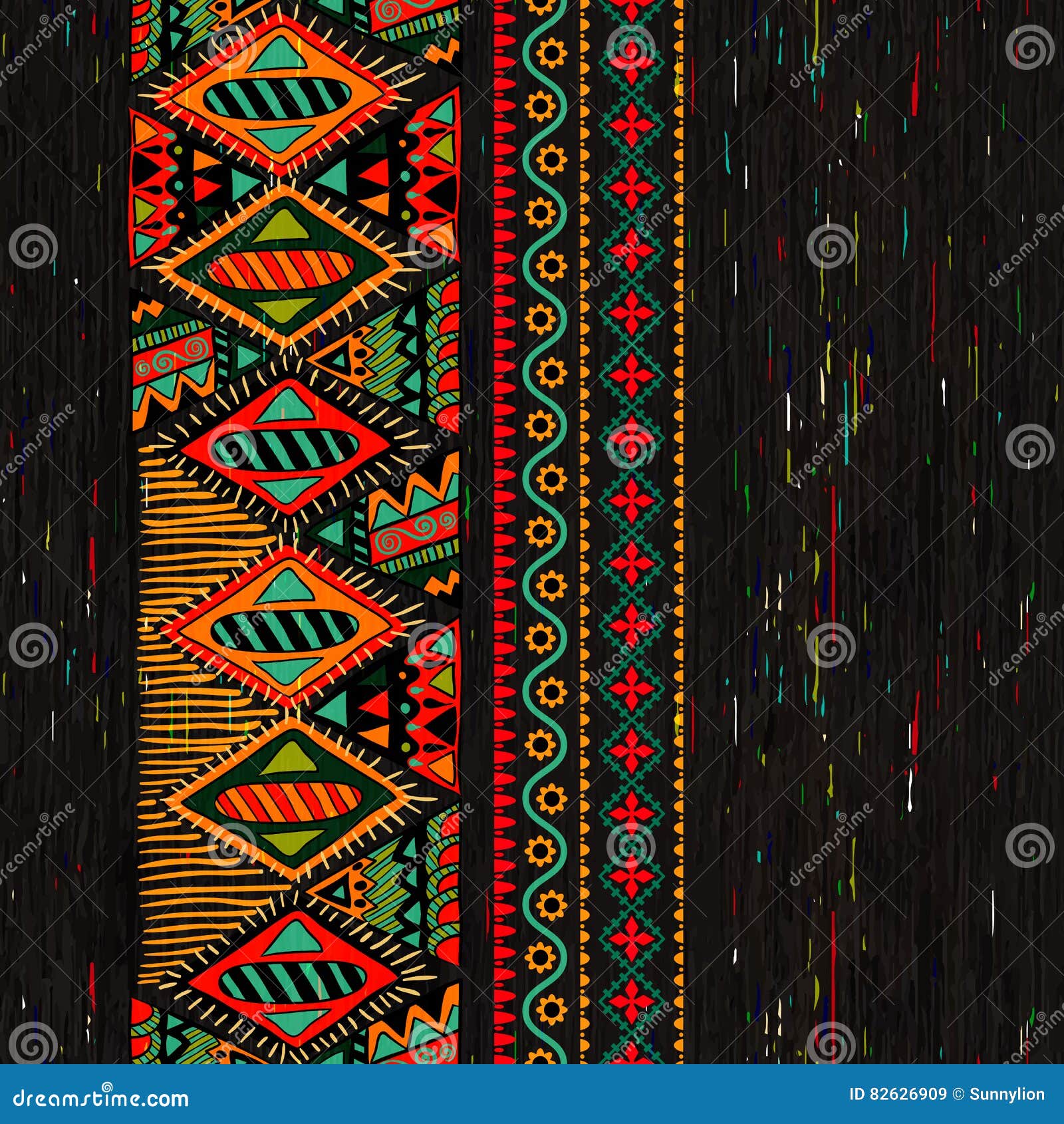 Vertical Ornamental Seamless Pattern. Dark Ethnic Backdrop Stock Vector ...