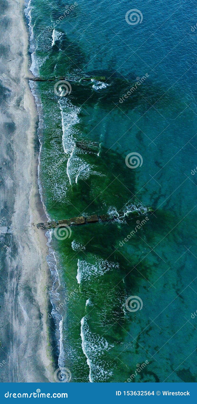 Vertical Overhead Shot of a Beautiful Shoreline Stock Photo - Image of ...