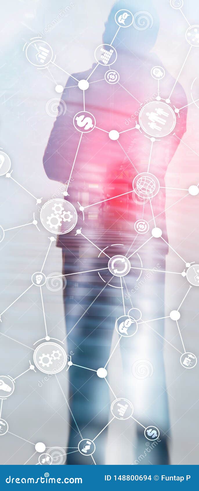 Vertical Panorama Banner. Business Process Structure Industrial ...