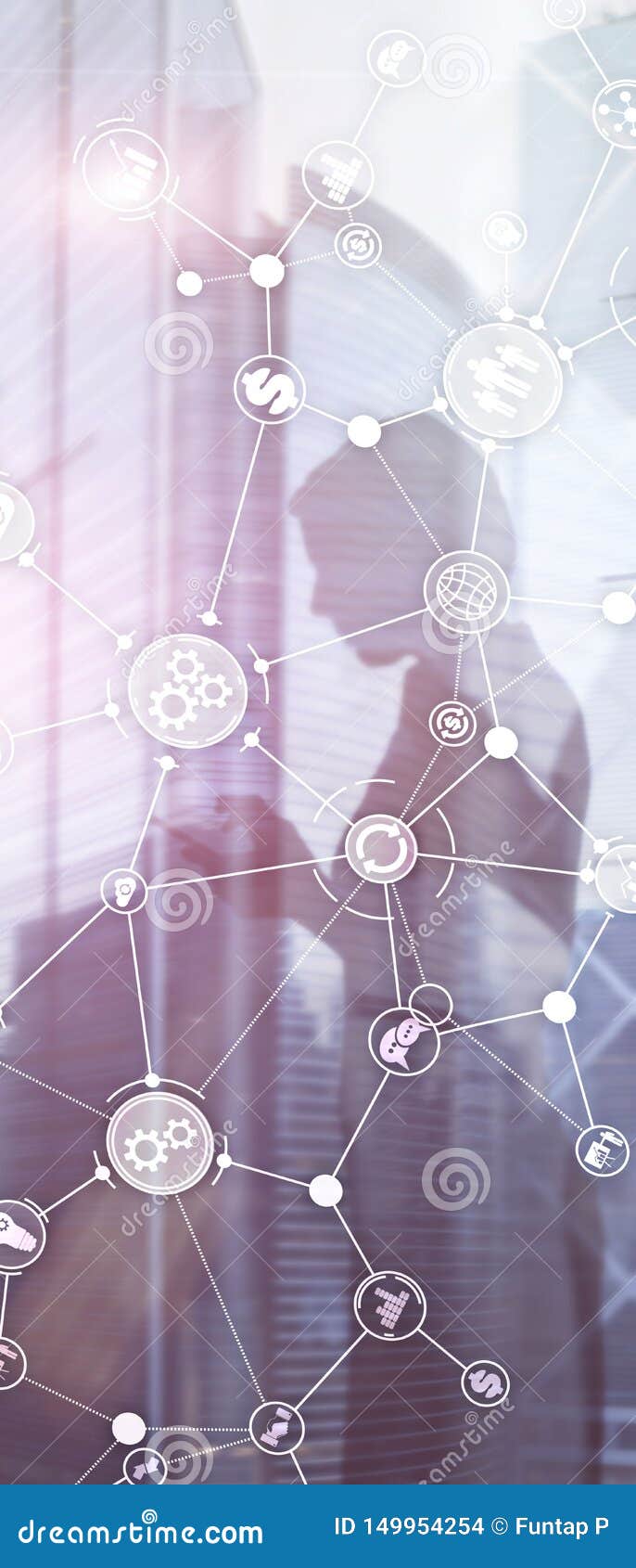 Vertical Panorama Banner. Business Process Structure Industrial ...