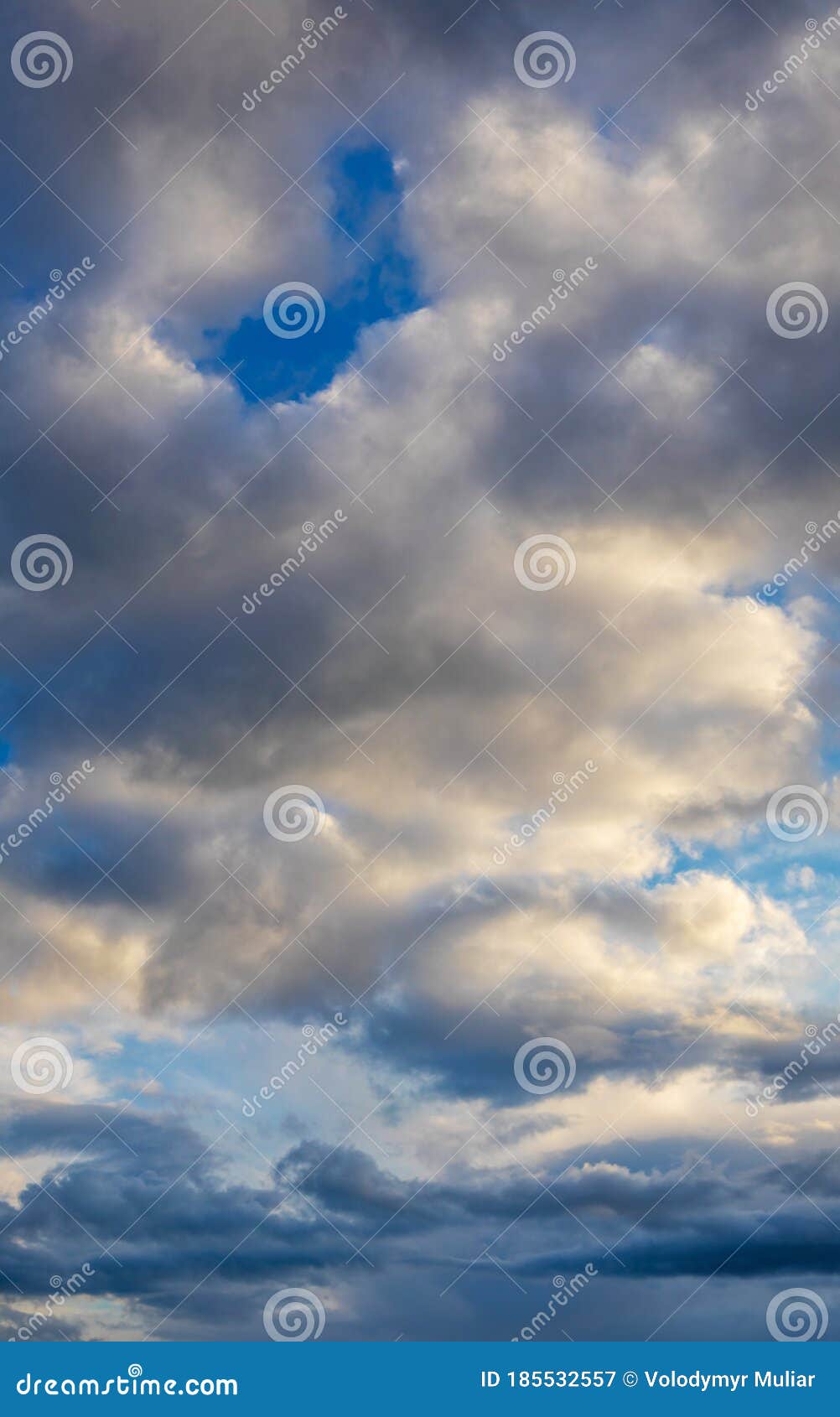 Vertical Panorama of the Sky with Dramatic Storm Clouds Stock Image ...