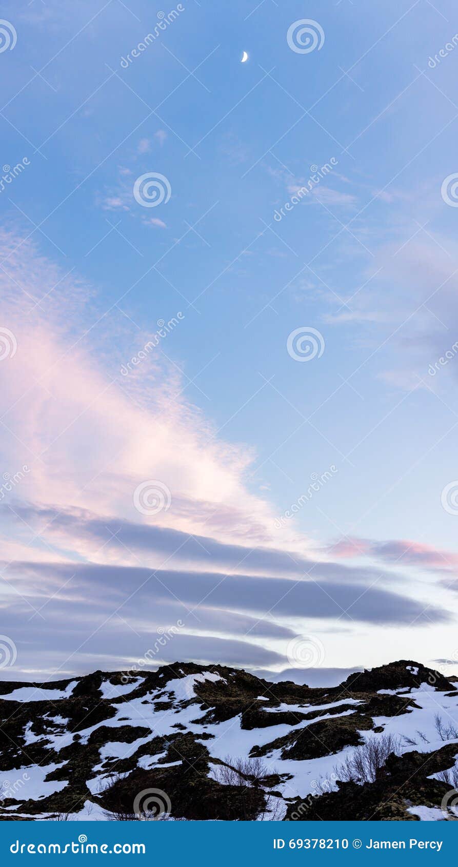 Vertical Panoramic of the Sky Snowy Winter Scene in Scandinavia Stock ...