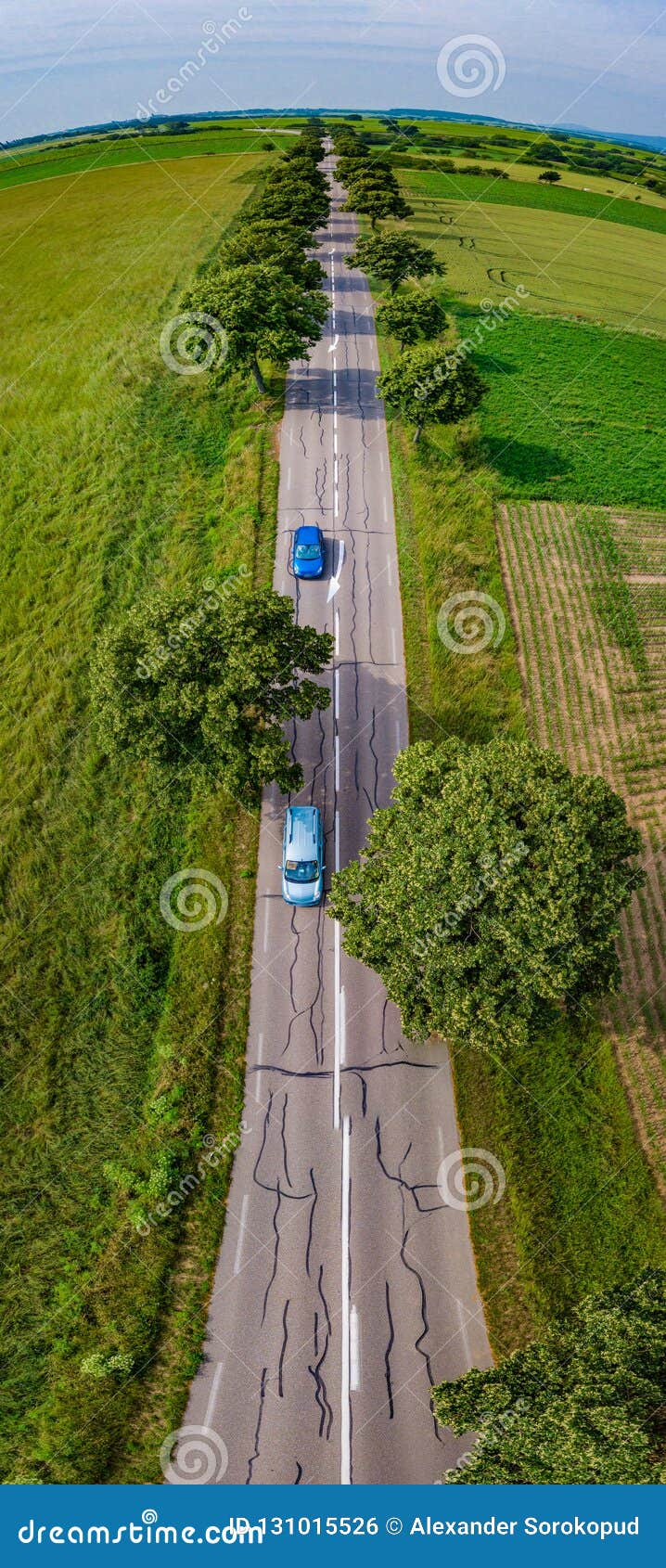 Vertical Panoramic View of Road Made from Drone. Useful for Tal Stock ...