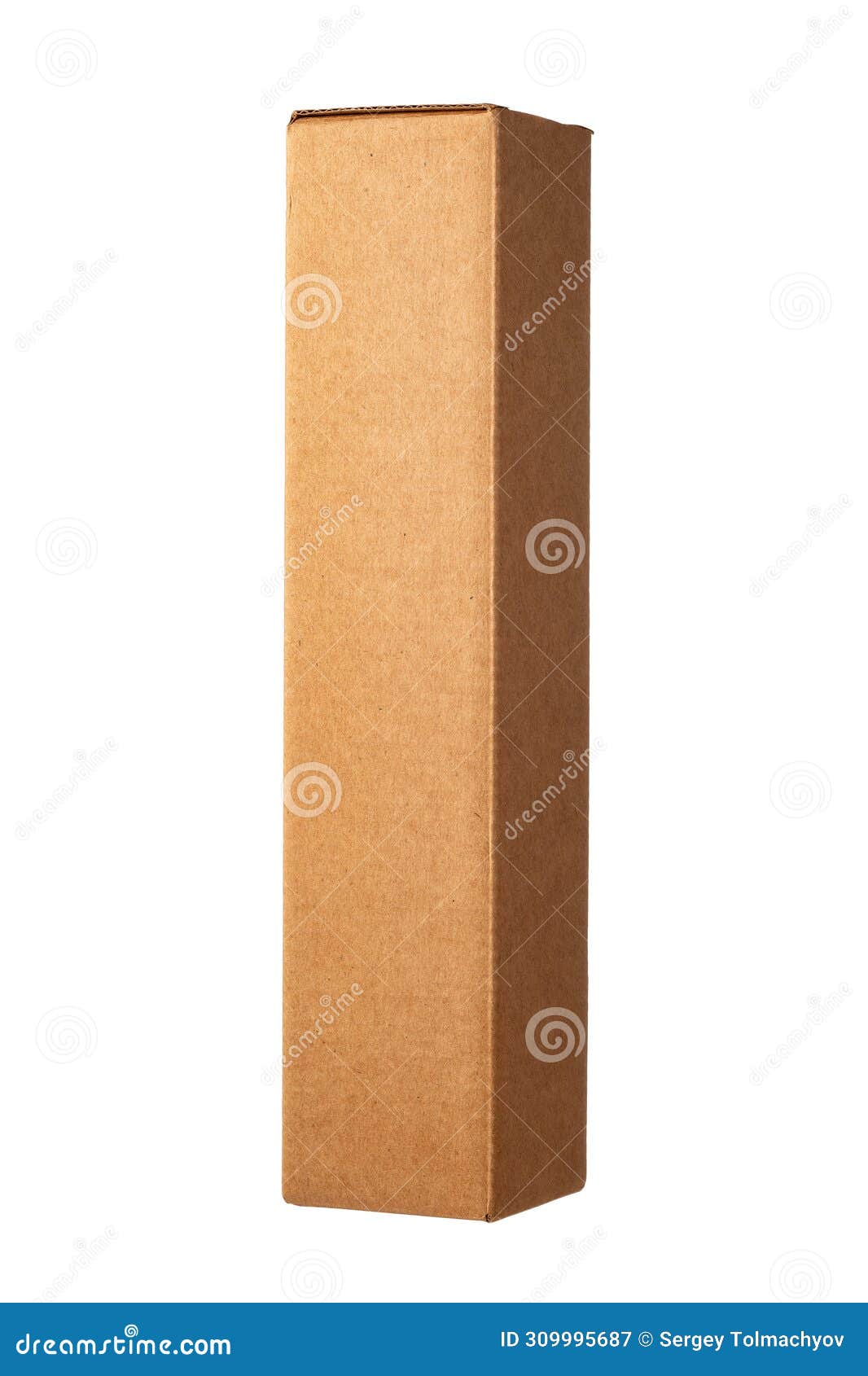Vertical Paper Cardboard Box for Bottle Packaging Isolated on White ...
