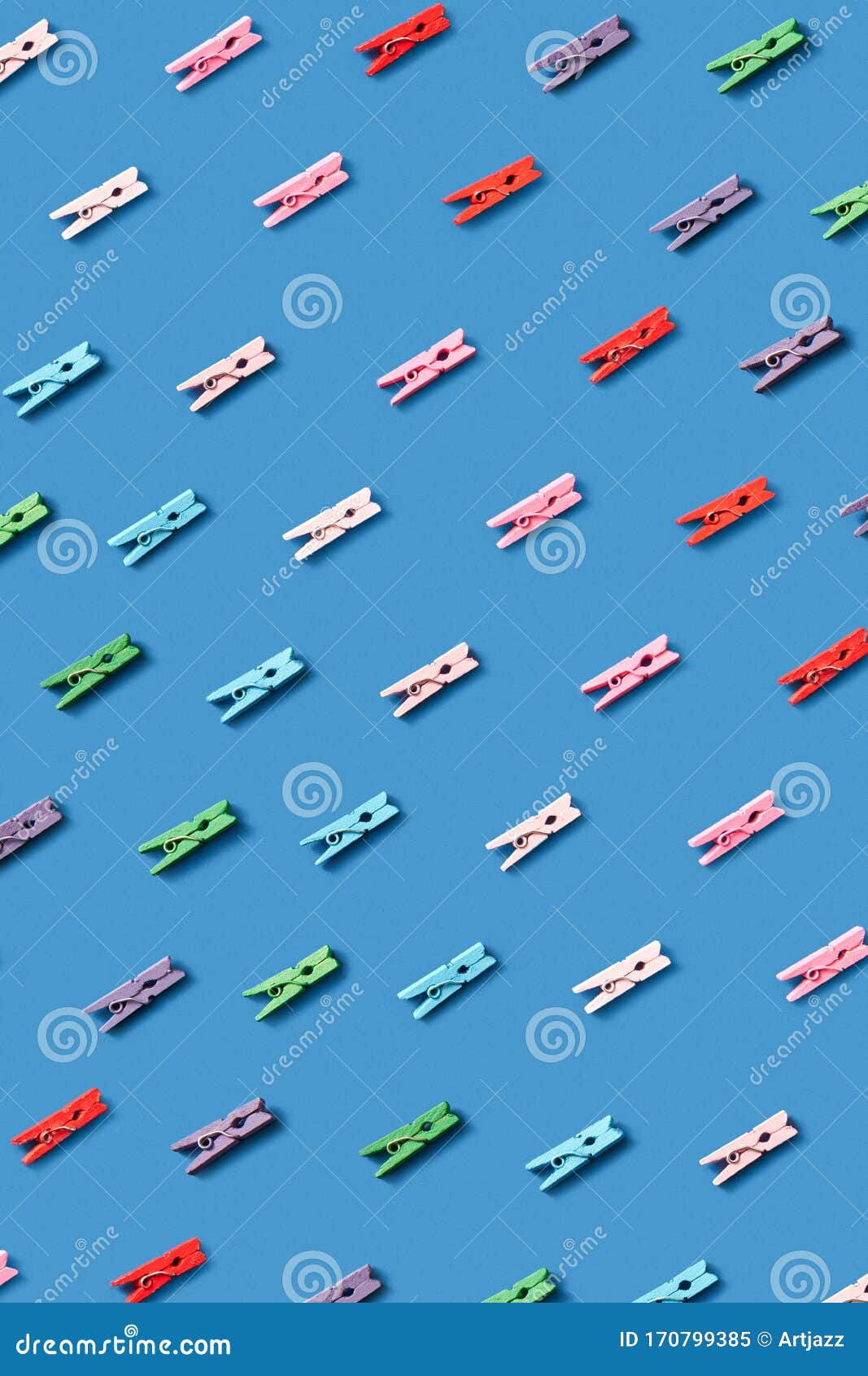 Vertical Pattern from Colorful Clothespegs. Stock Image - Image of ...
