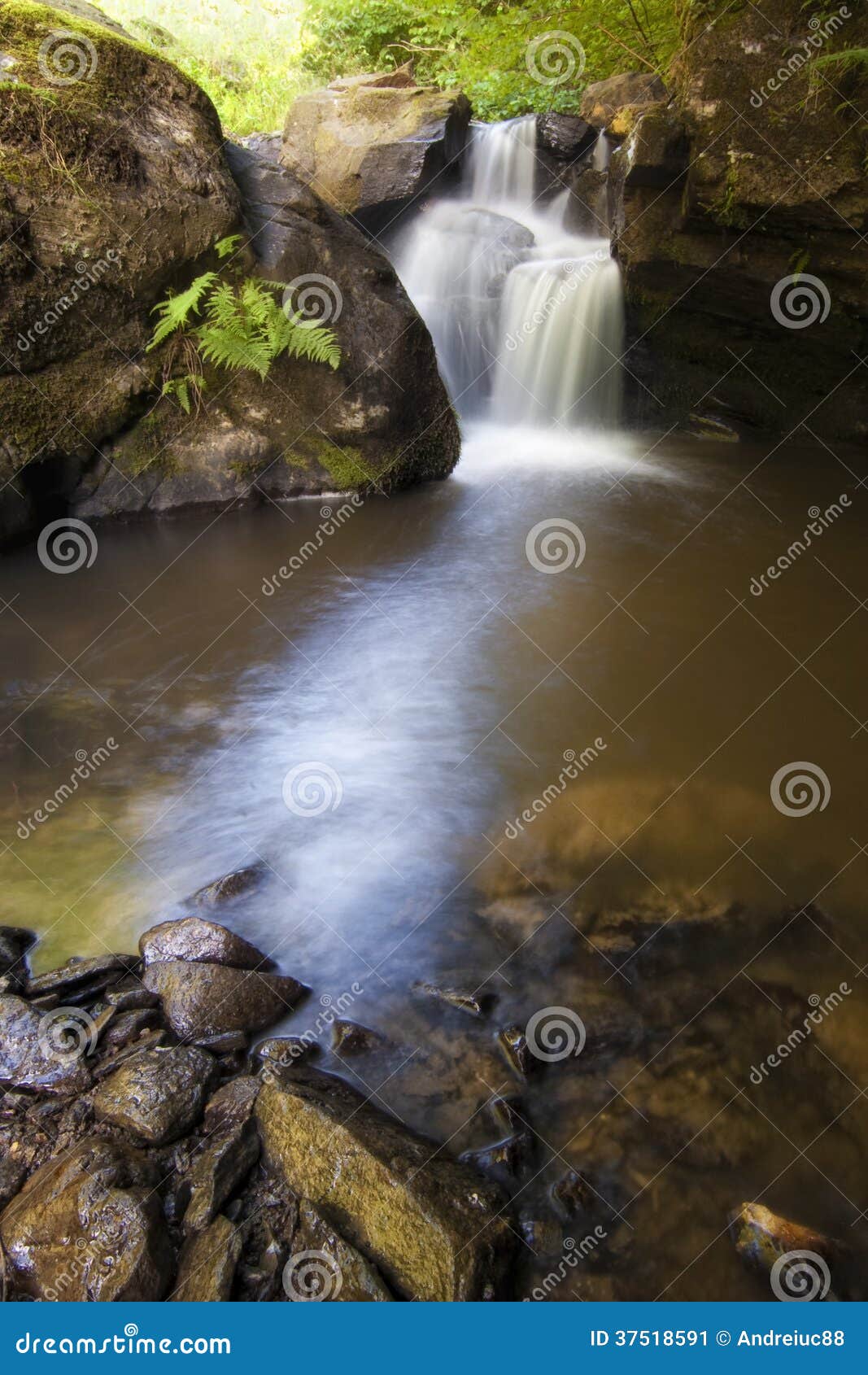 Vertical Photo of a Beautiful Waterfall on a Mountain River Stock Image ...