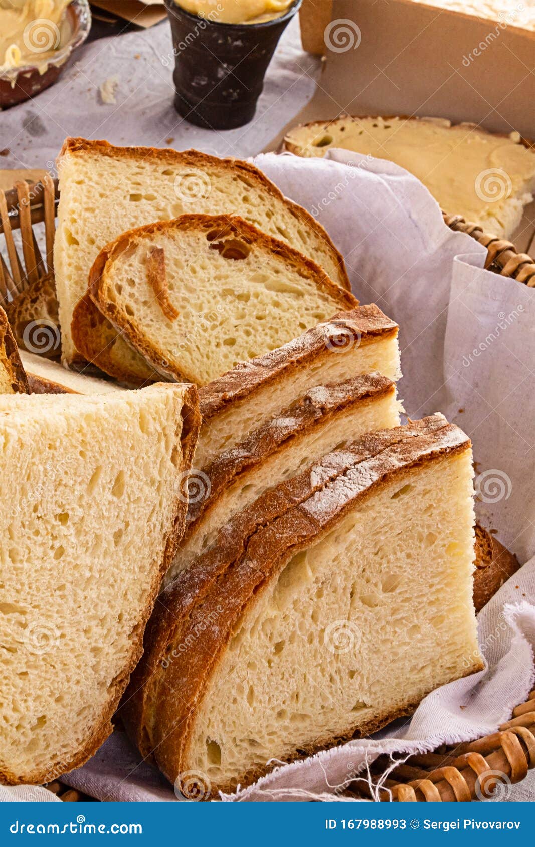 Vertical Photo Bread Slice Fresh Appetizing Rustic Culinary Background ...