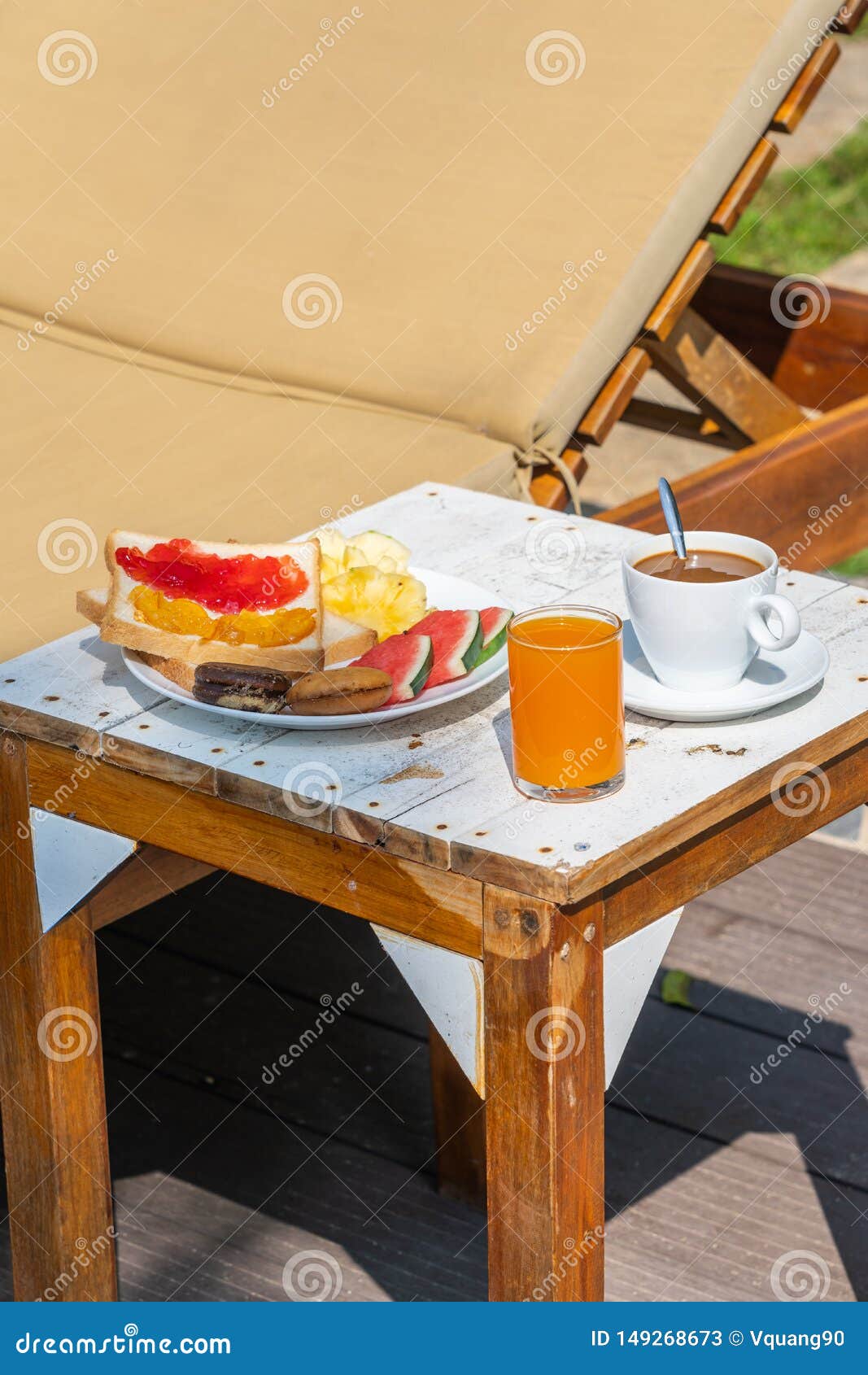 Vertical Photo of Delicious Breakfast in the Luxury Resort Stock Image ...