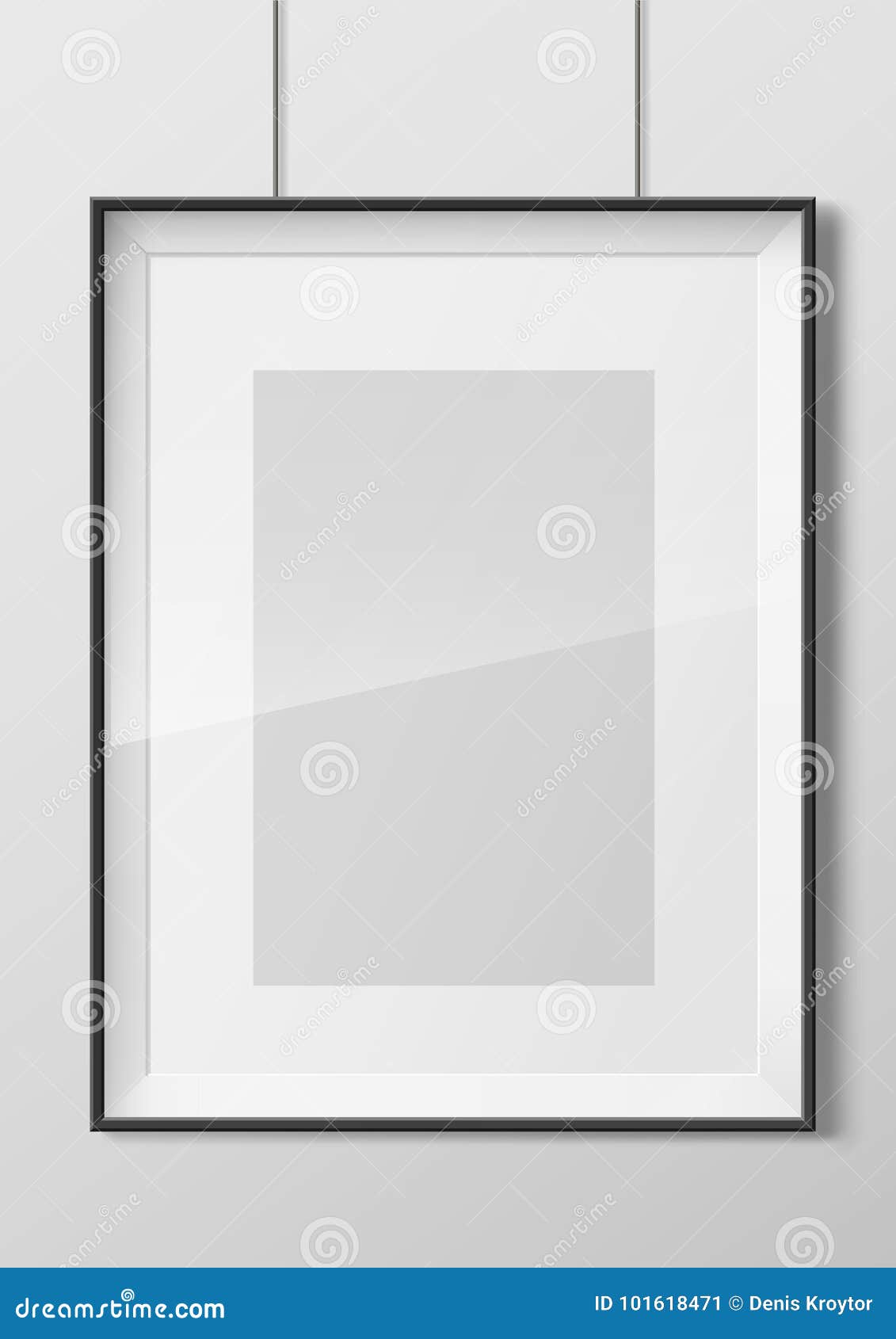 Vertical Photo Frame with Glass Stock Illustration - Illustration of ...