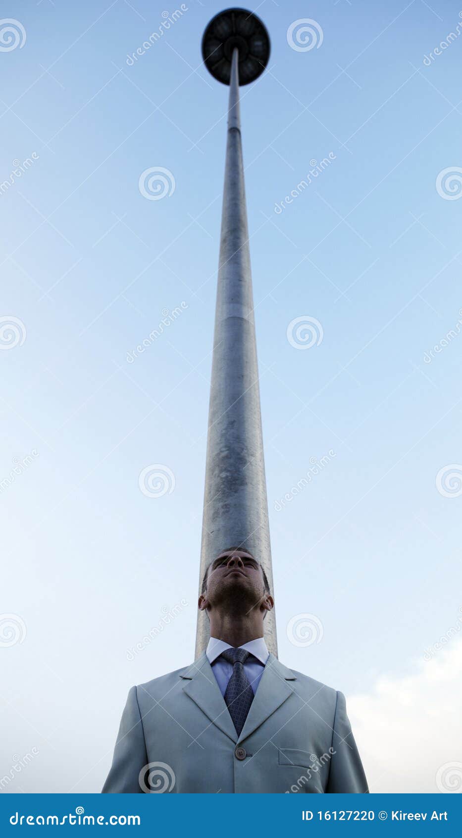 Vertical Photo of Man Against a Column Stock Photo - Image of ...