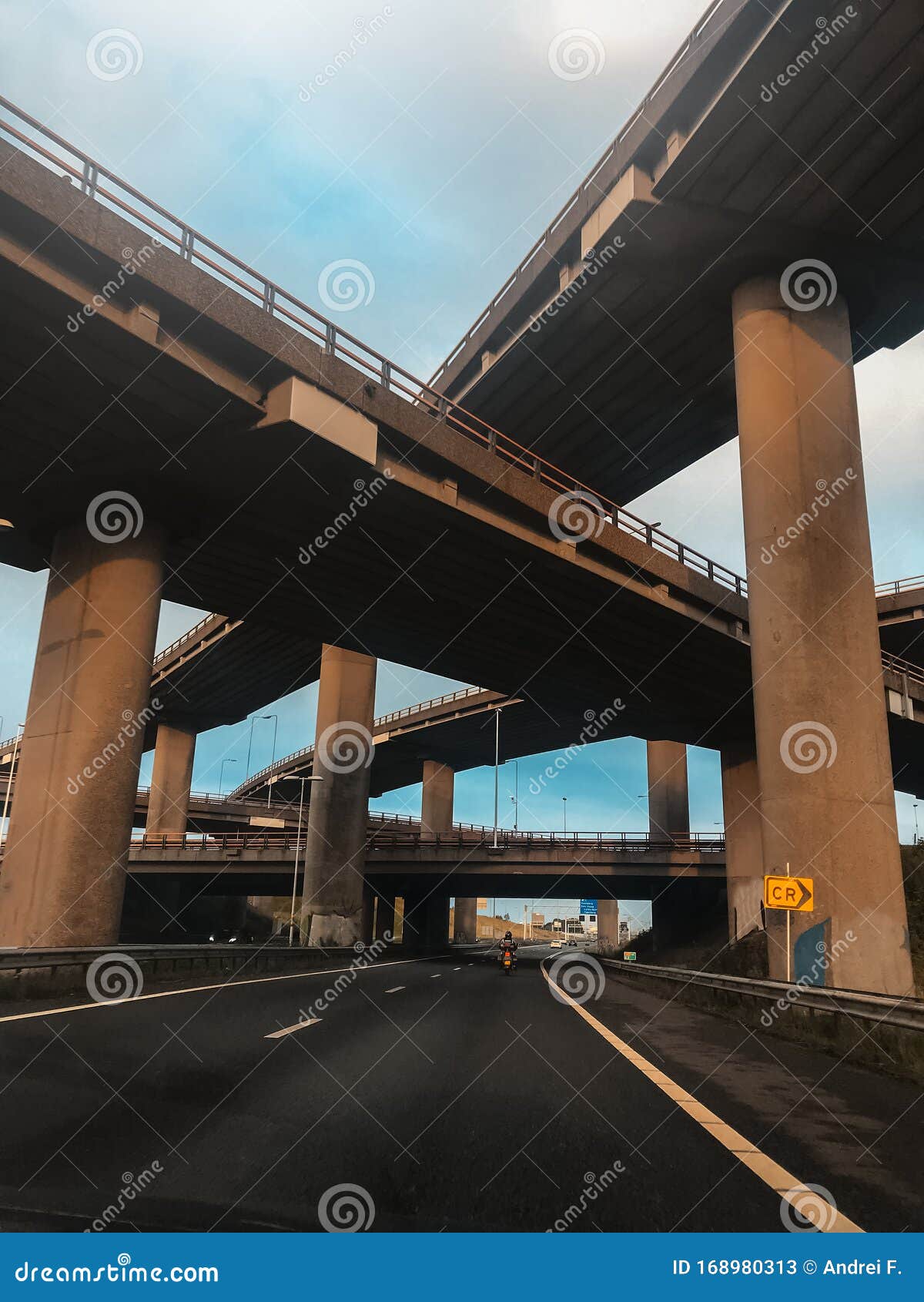 Vertical Photo of Modern Road Bridges. Stock Image - Image of ...