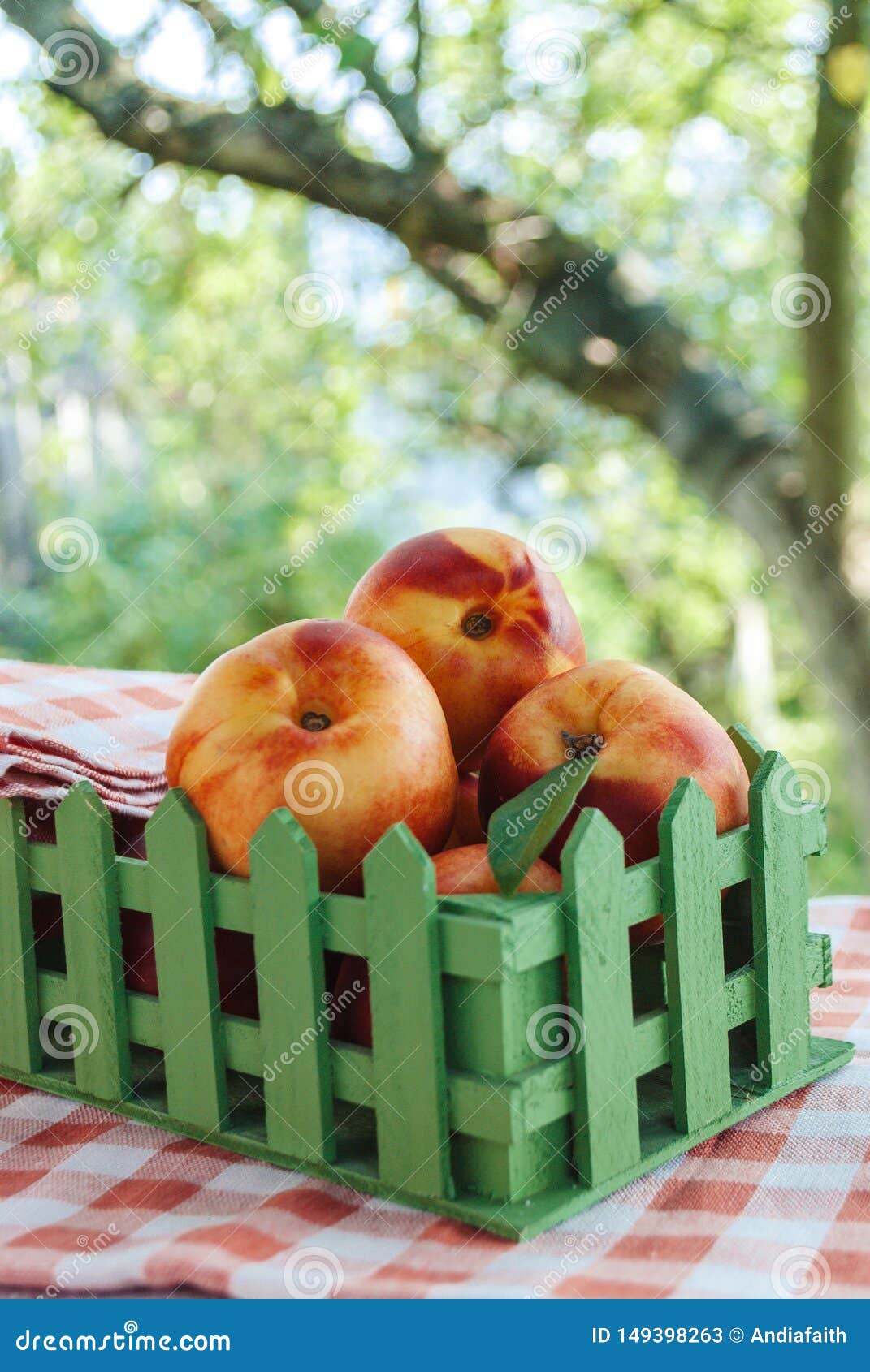 Vertical Photo of Nectarines in Box in the Garden Stock Image - Image ...