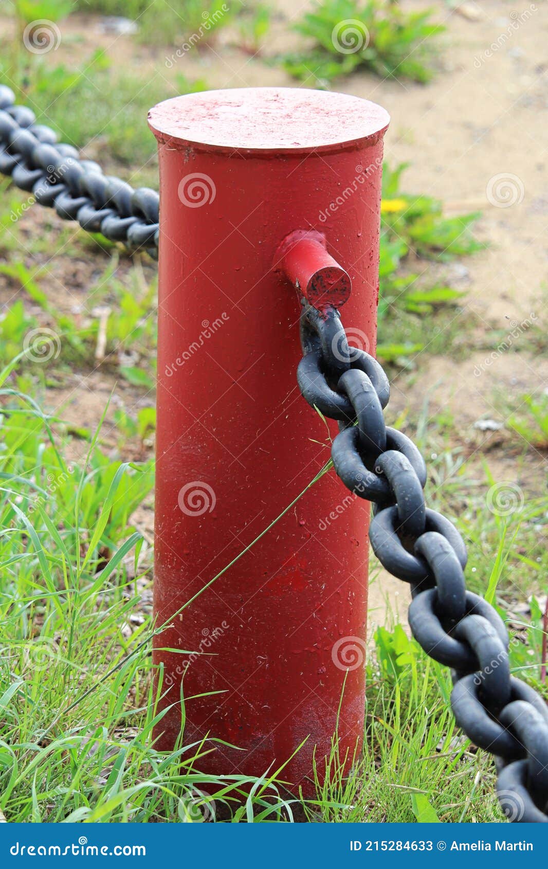 A Vertical Photo of a Red Chain Link Fence Stock Image - Image of ...