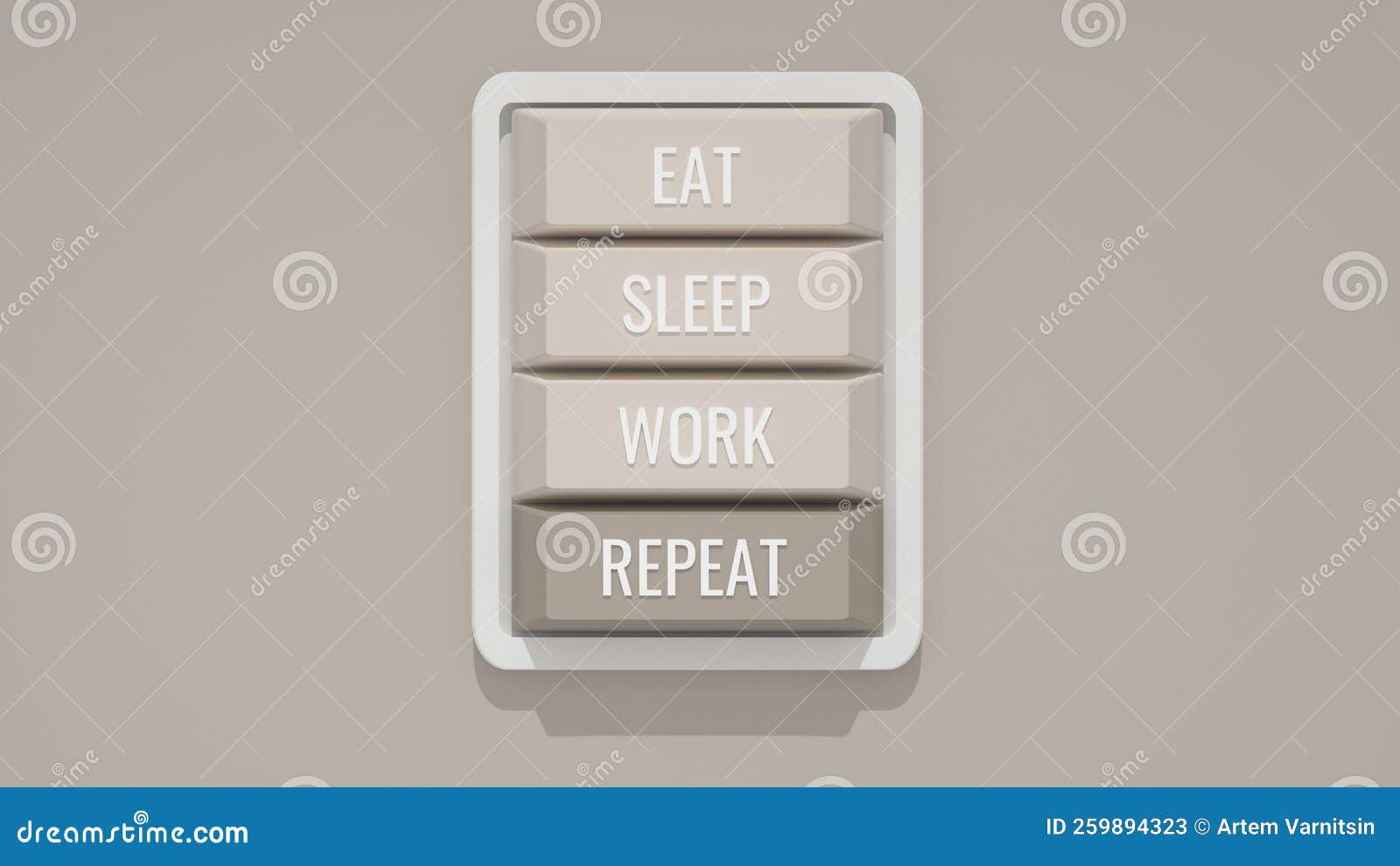 Vertical Picture of a Four Buttons on a Mini Custom Keyboard with Words ...