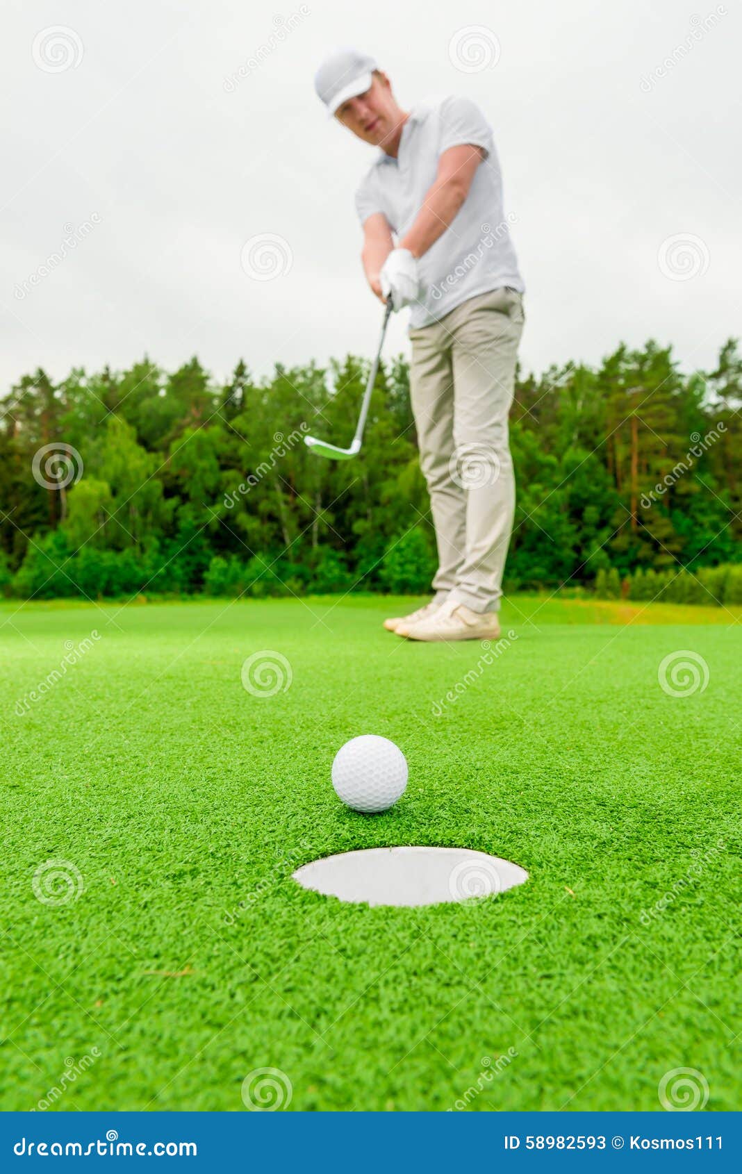 Vertical Picture Man Playing Golf Stock Image - Image of exercising ...