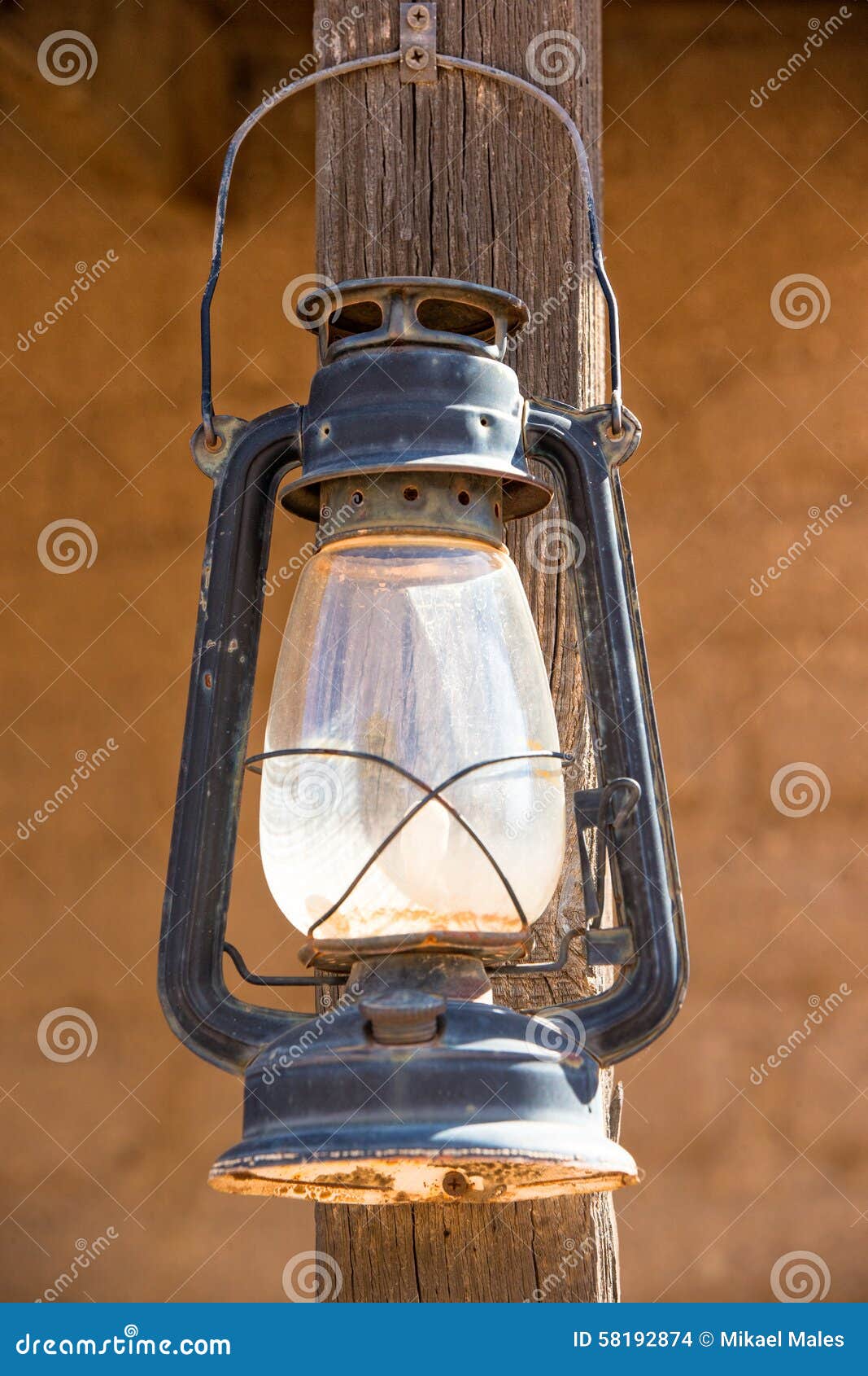 Vertical Picture of Old Western Lantern Stock Photo - Image of smoked ...