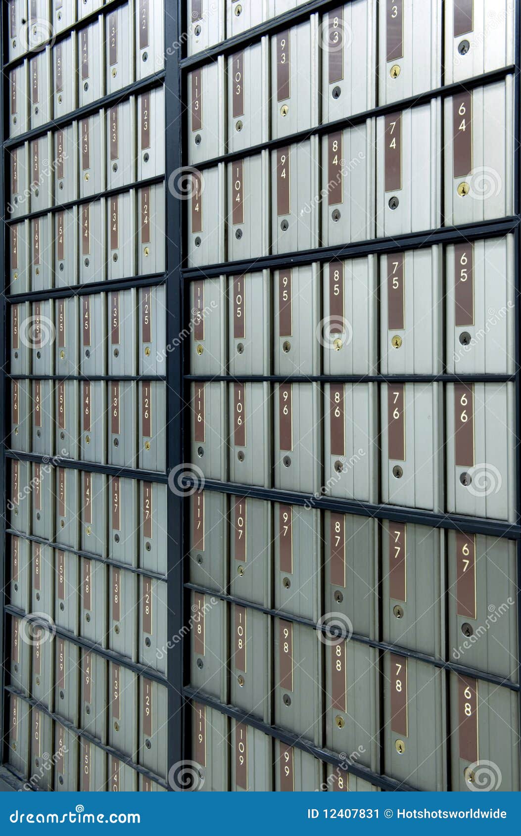 Vertical Picture of Post Office Boxes Letterboxes Stock Image - Image ...