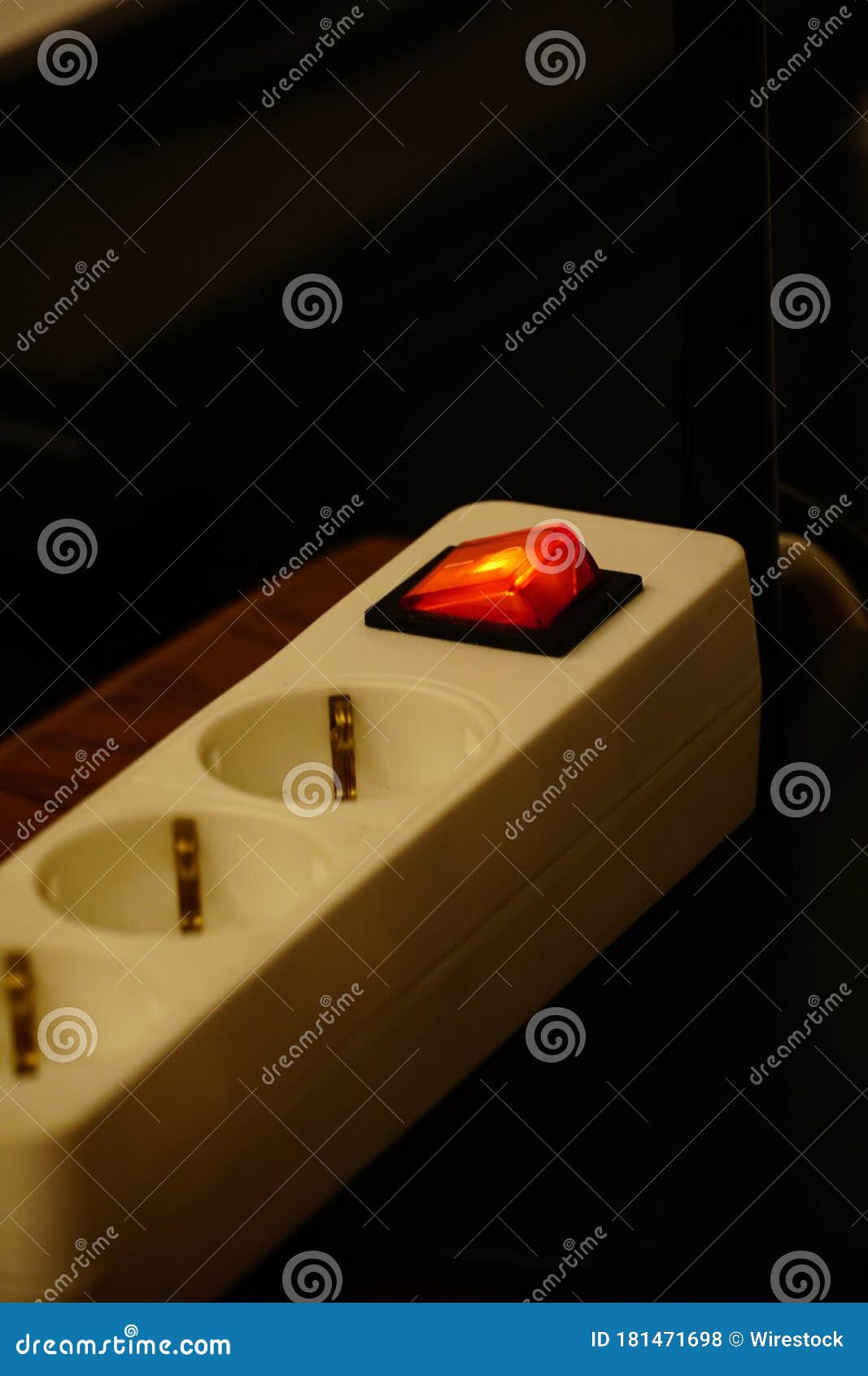 Vertical Picture of a White Desktop Power Module with Sockets Stock ...