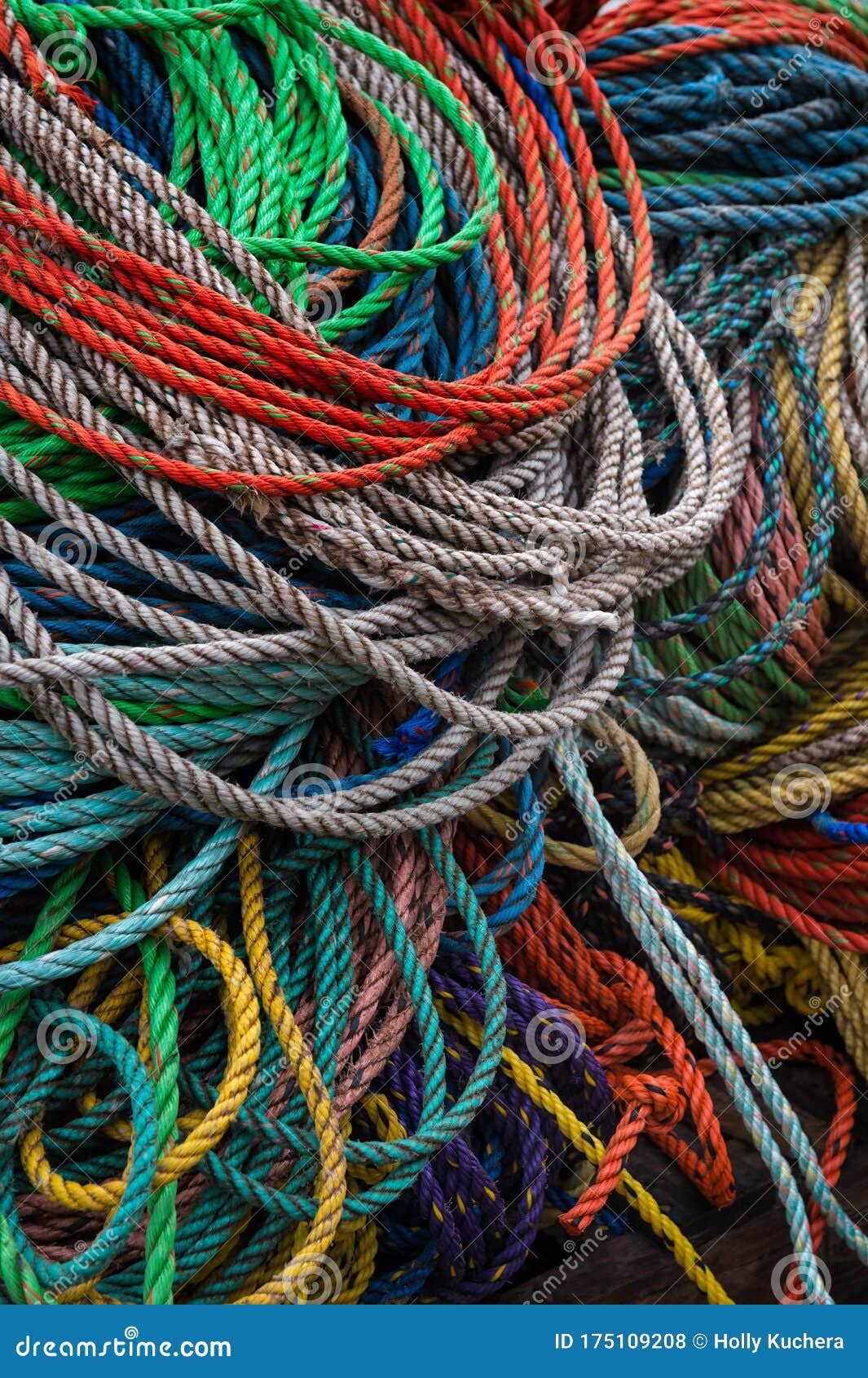 Vertical Pile of Ropes stock photo. Image of fishery - 175109208