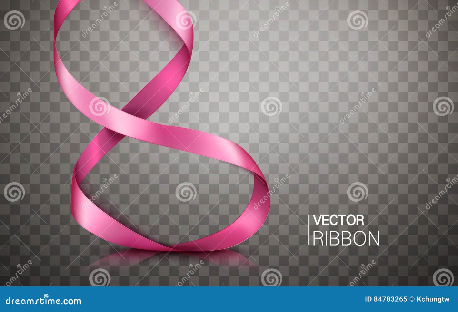 Vertical pink ribbon stock illustration. Illustration of transparency ...