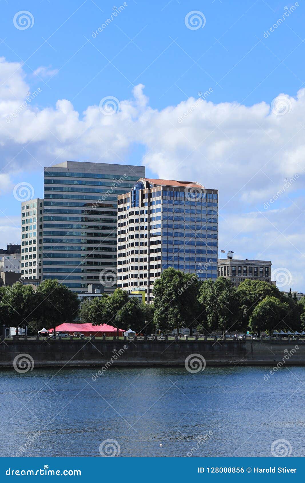 Vertical of Portland, Oregon on a Sunny Day Stock Photo - Image of ...