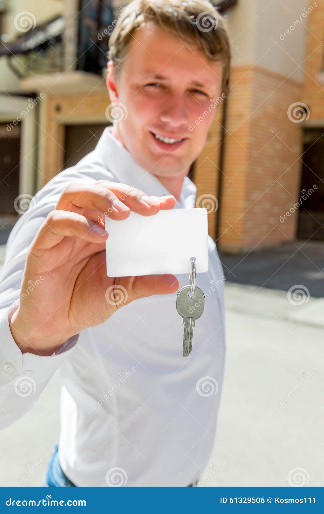 Vertical Portrait of a Man with a House Keys Stock Photo - Image of ...