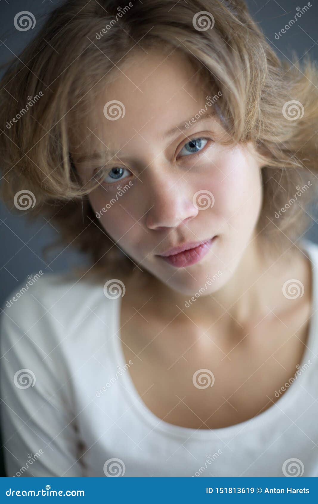 Portrait of Thoughtful Beautiful Woman Sensually Looking in Camera ...