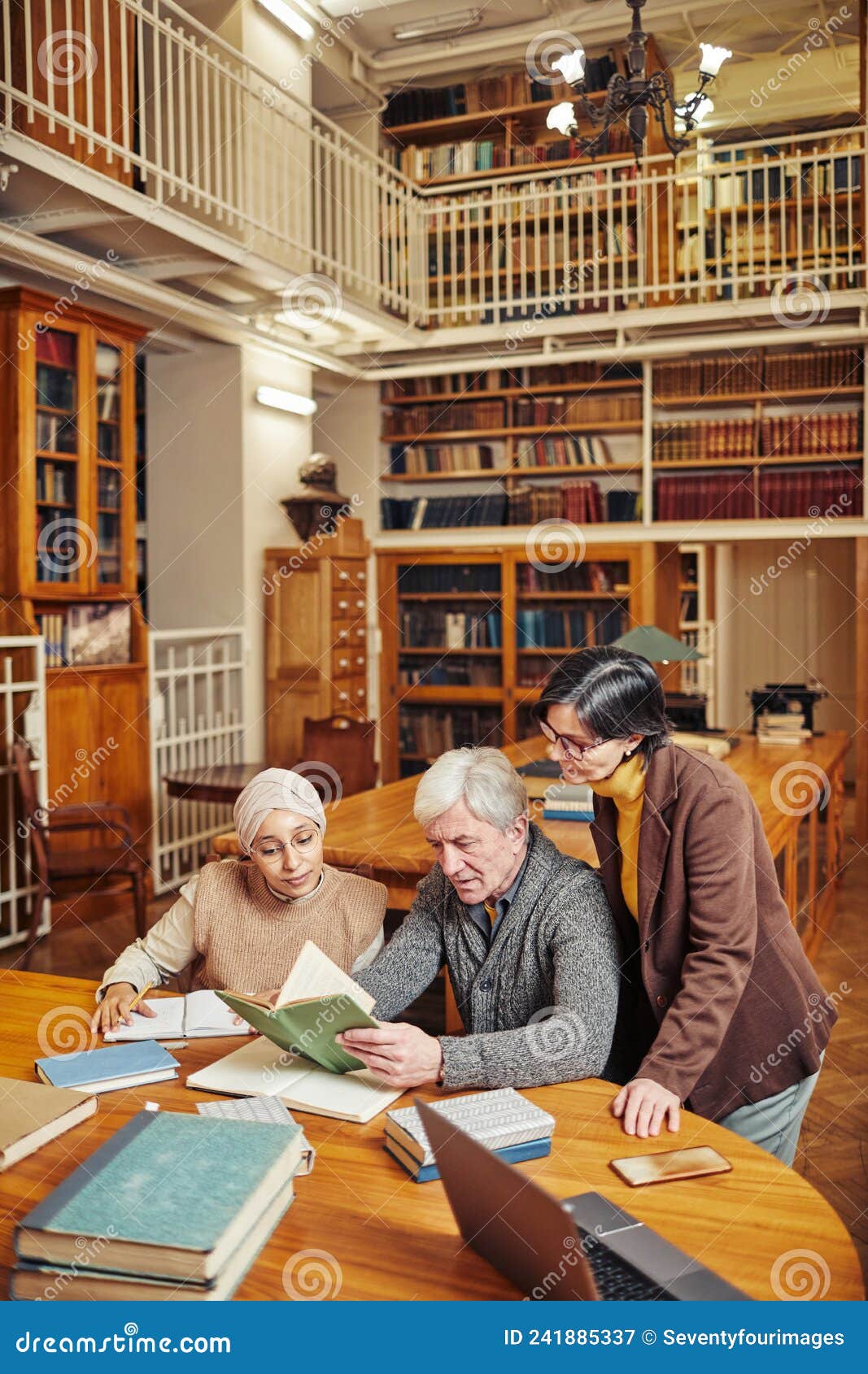 Group of People Studying in Library Stock Image - Image of professor ...