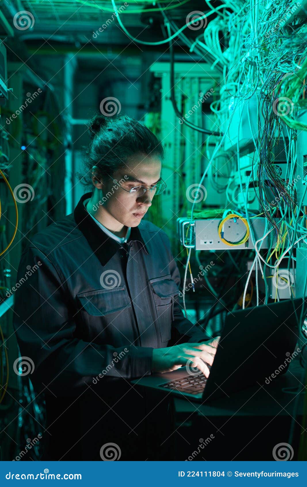 Technician Working in Server Room Stock Photo - Image of server, laptop ... Technician Working in Server Room Stock Photo - Image of server, laptop ...