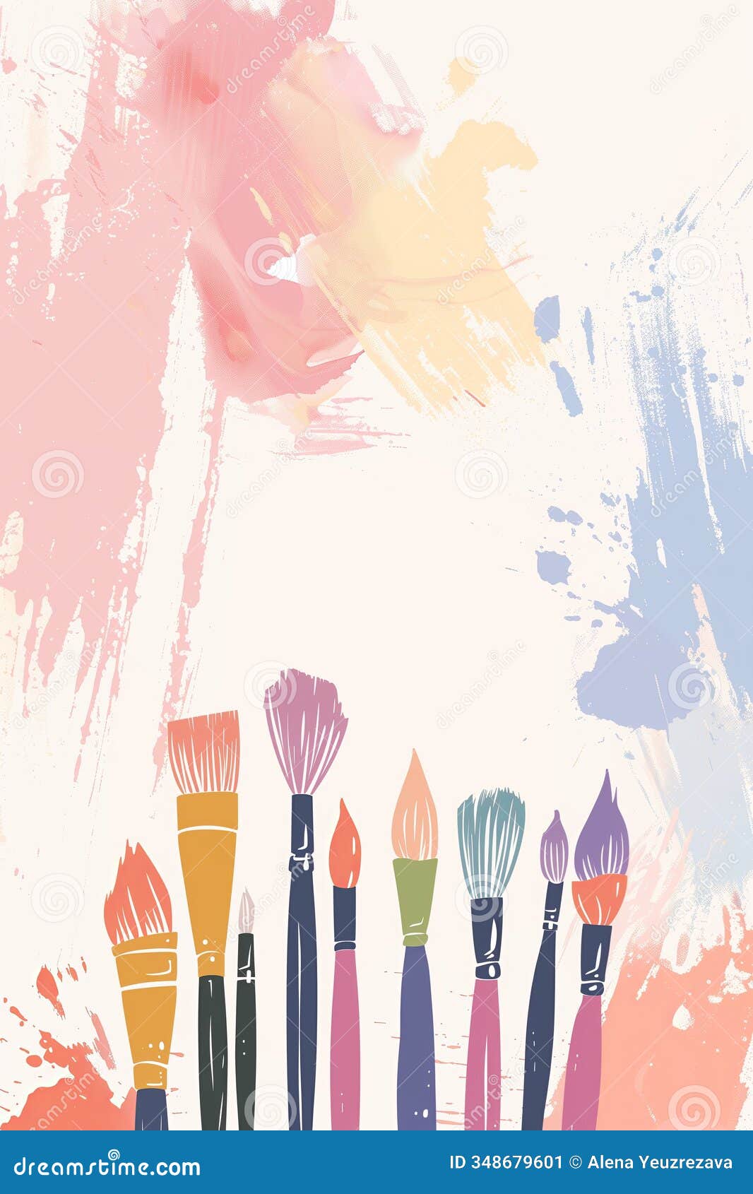 Vertical Poster Background Design in Flat Minimalistic Style, Pastel ...