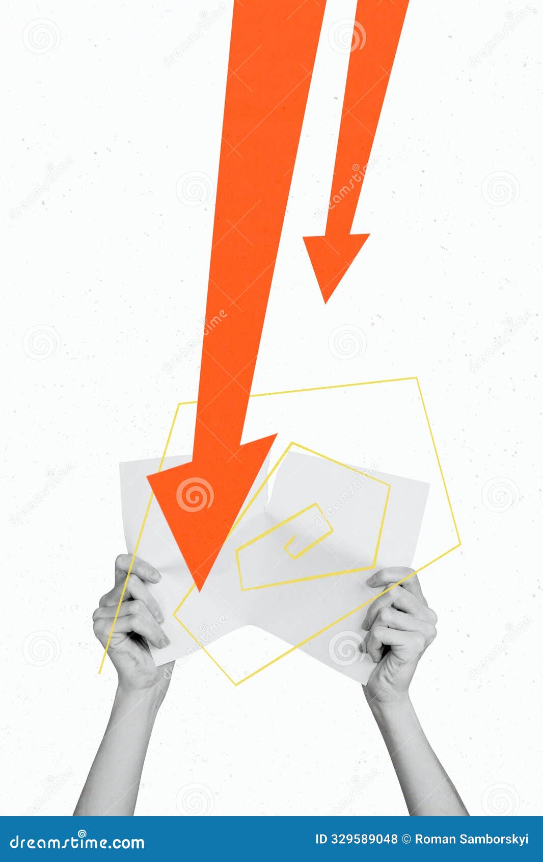 Art Collage, Inflation In 2025. Graph Of Inflation Upwards Into The Sky ...