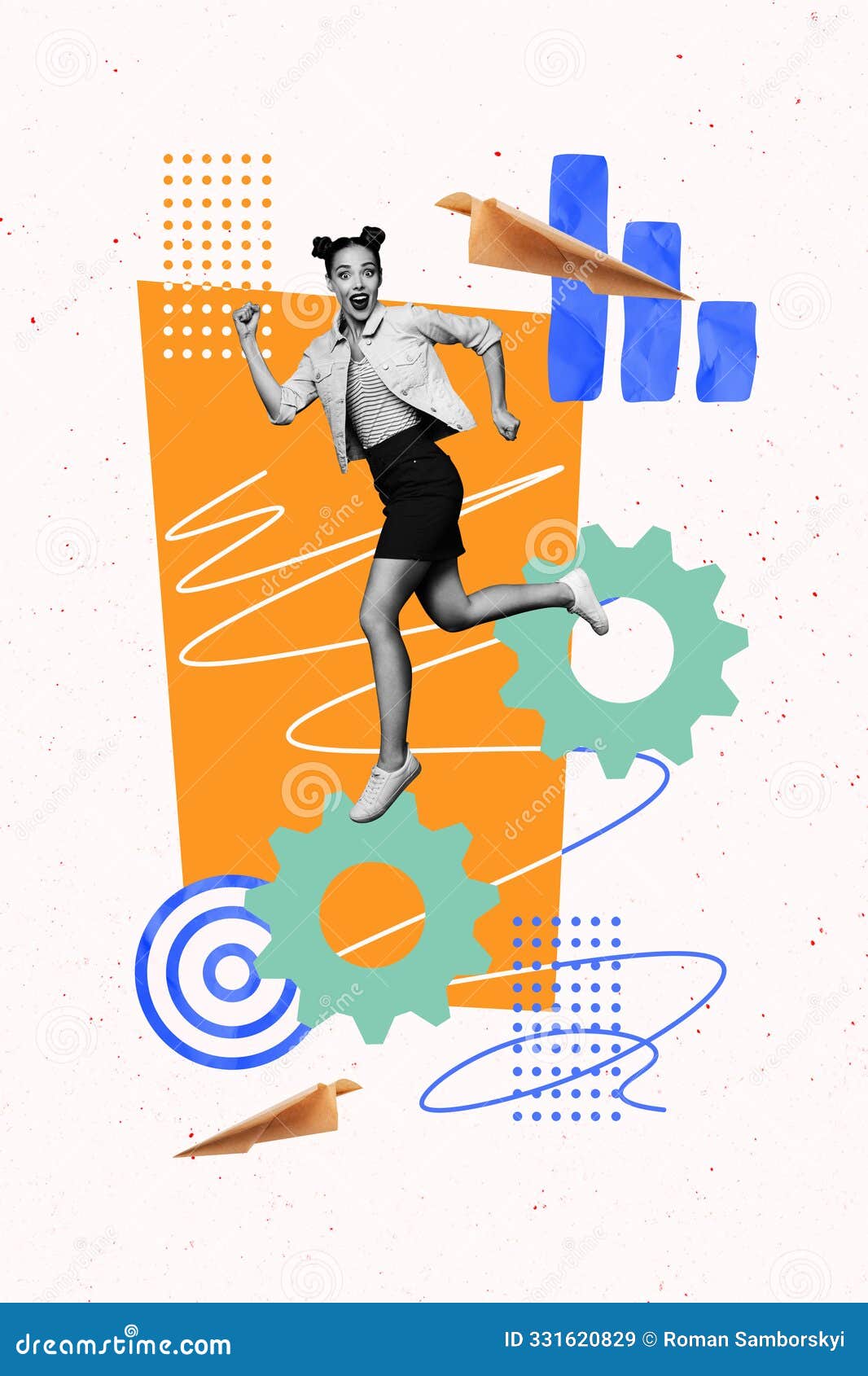 Vertical Poster Collage Young Woman Business Project Management ...