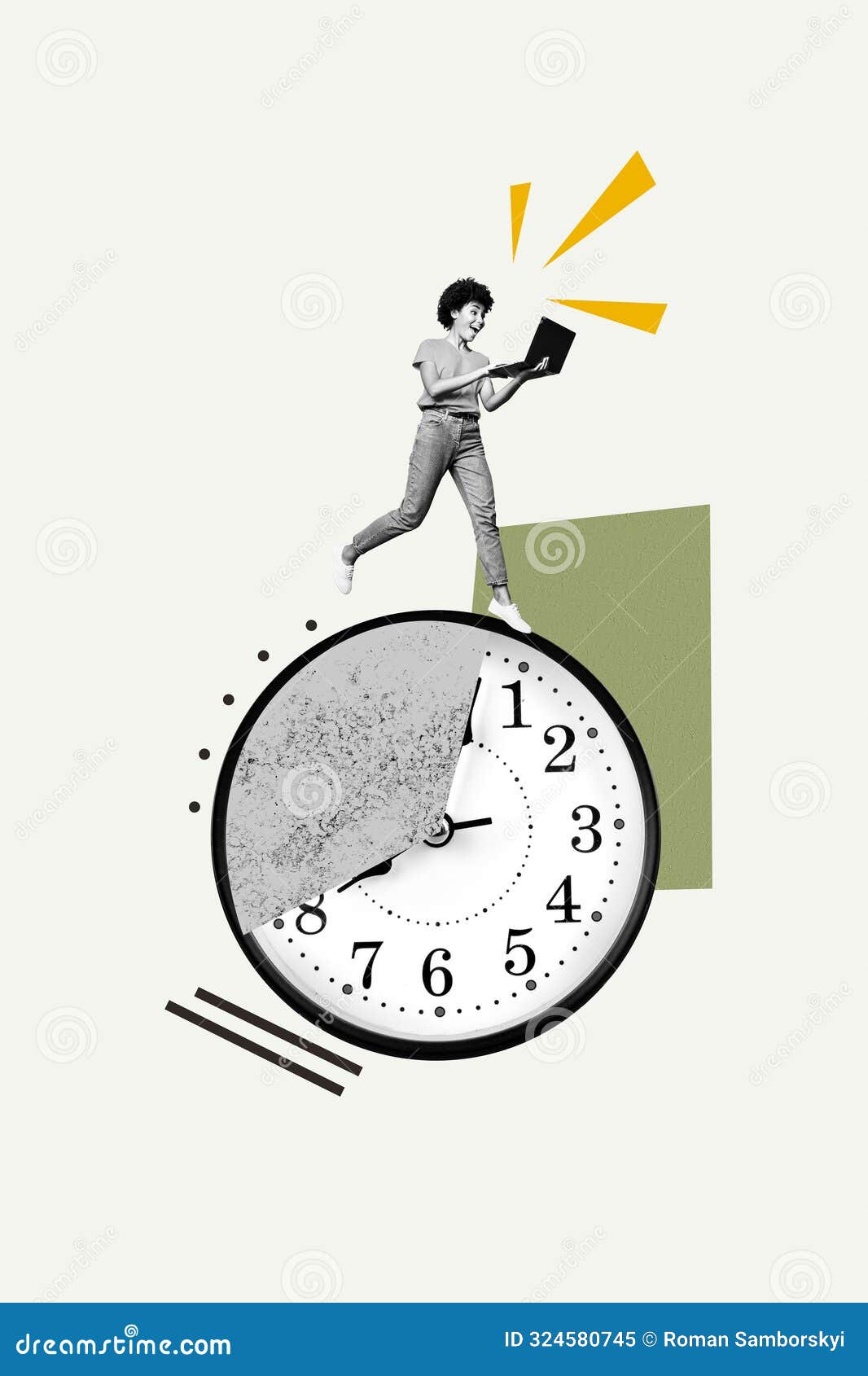 Vertical Poster Collage Young Woman Employee Remote Worker Freelancer ... Vertical Poster Collage Young Woman Employee Remote Worker Freelancer ...