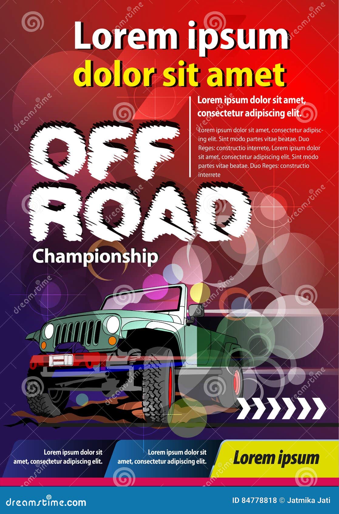 Vertical Poster Off Road stock vector. Illustration of jeep - 84778818